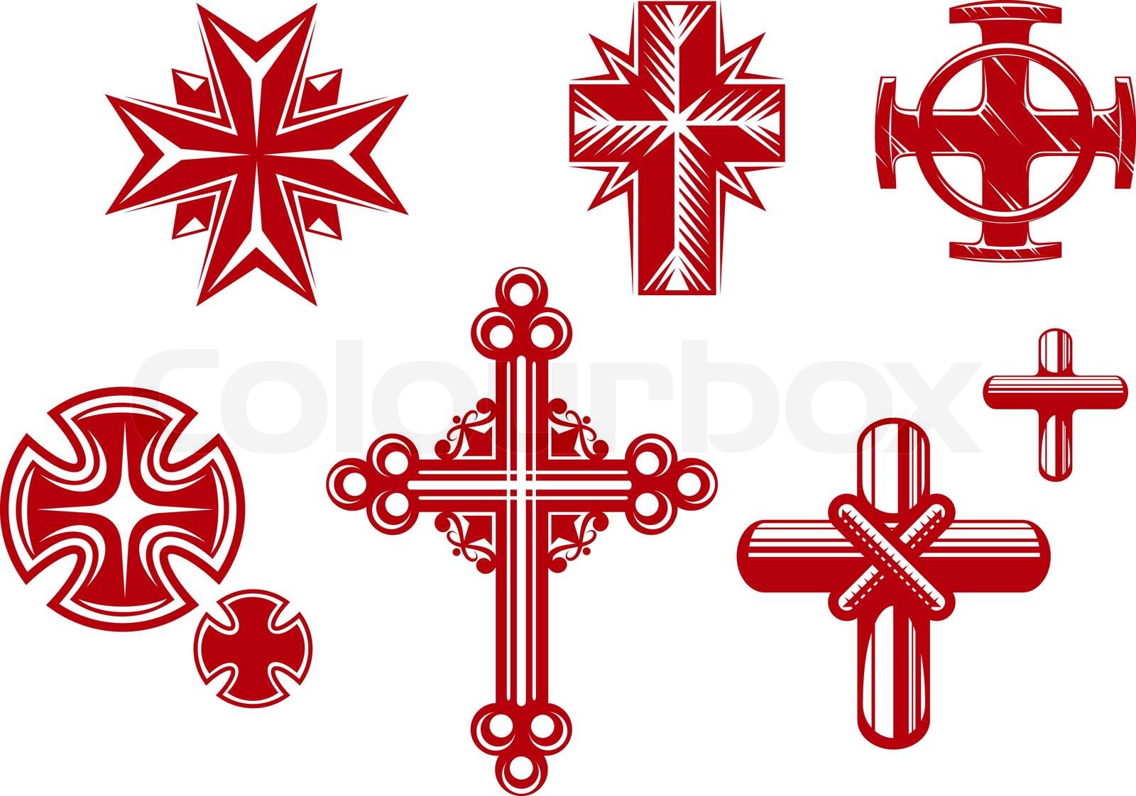 Set of religious crosses and icons for religion design | Stock vector ...