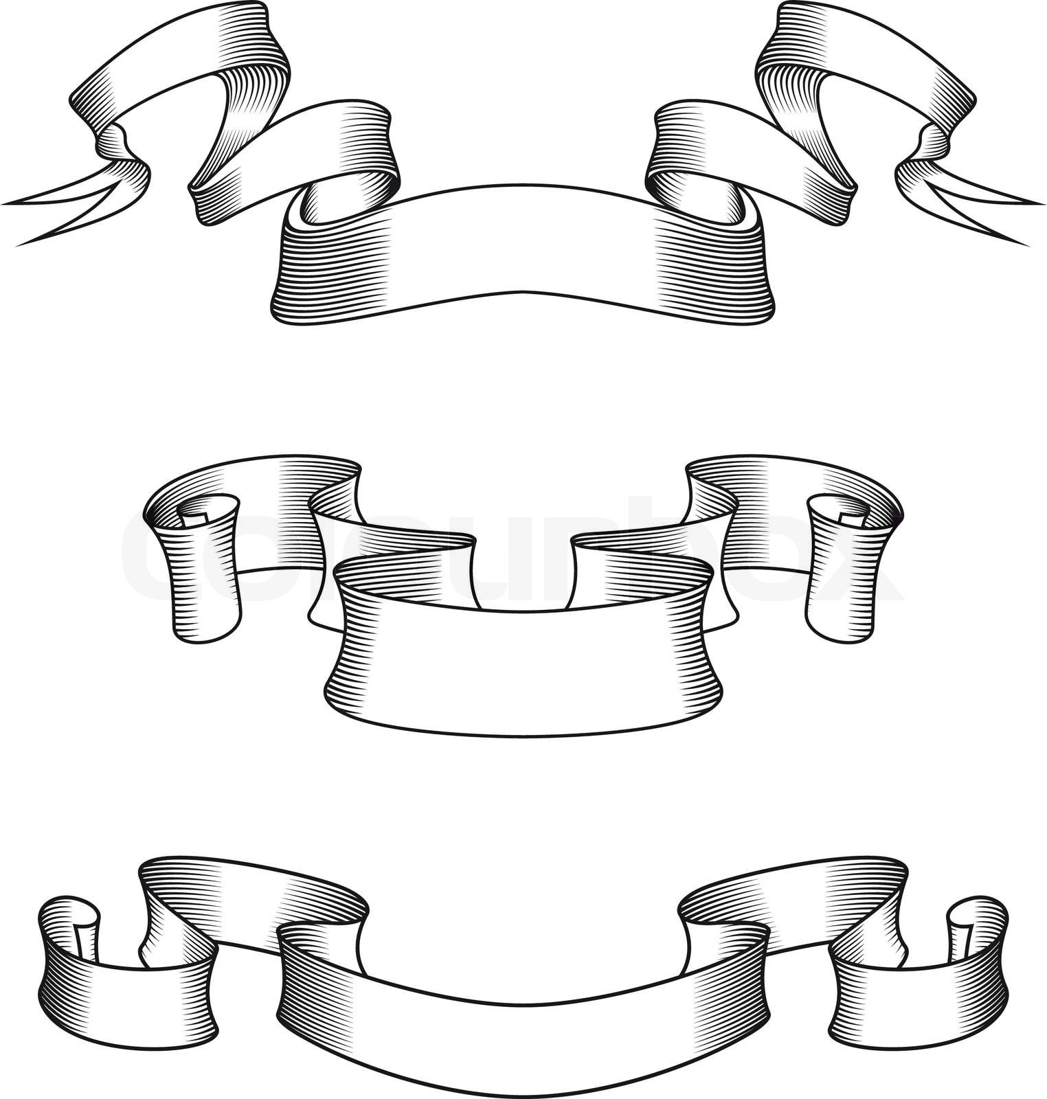 Medieval abstract ribbons set for heraldry design | Stock vector ...