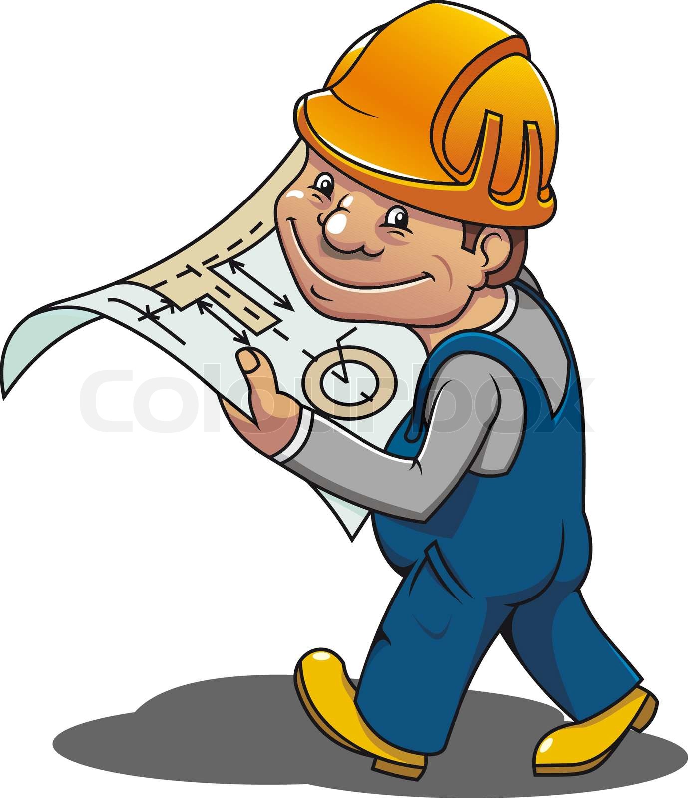 Smiling cartoon Arbeiter mit Regelung für Industrie-Design | Stock ...