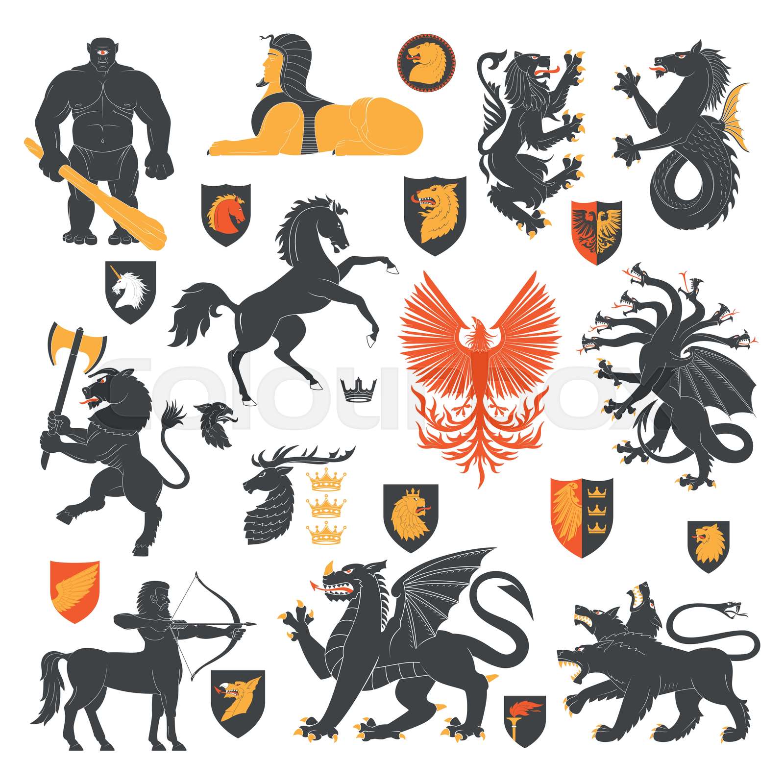 Heraldic Animals And Elements 2 | Stock vector | Colourbox