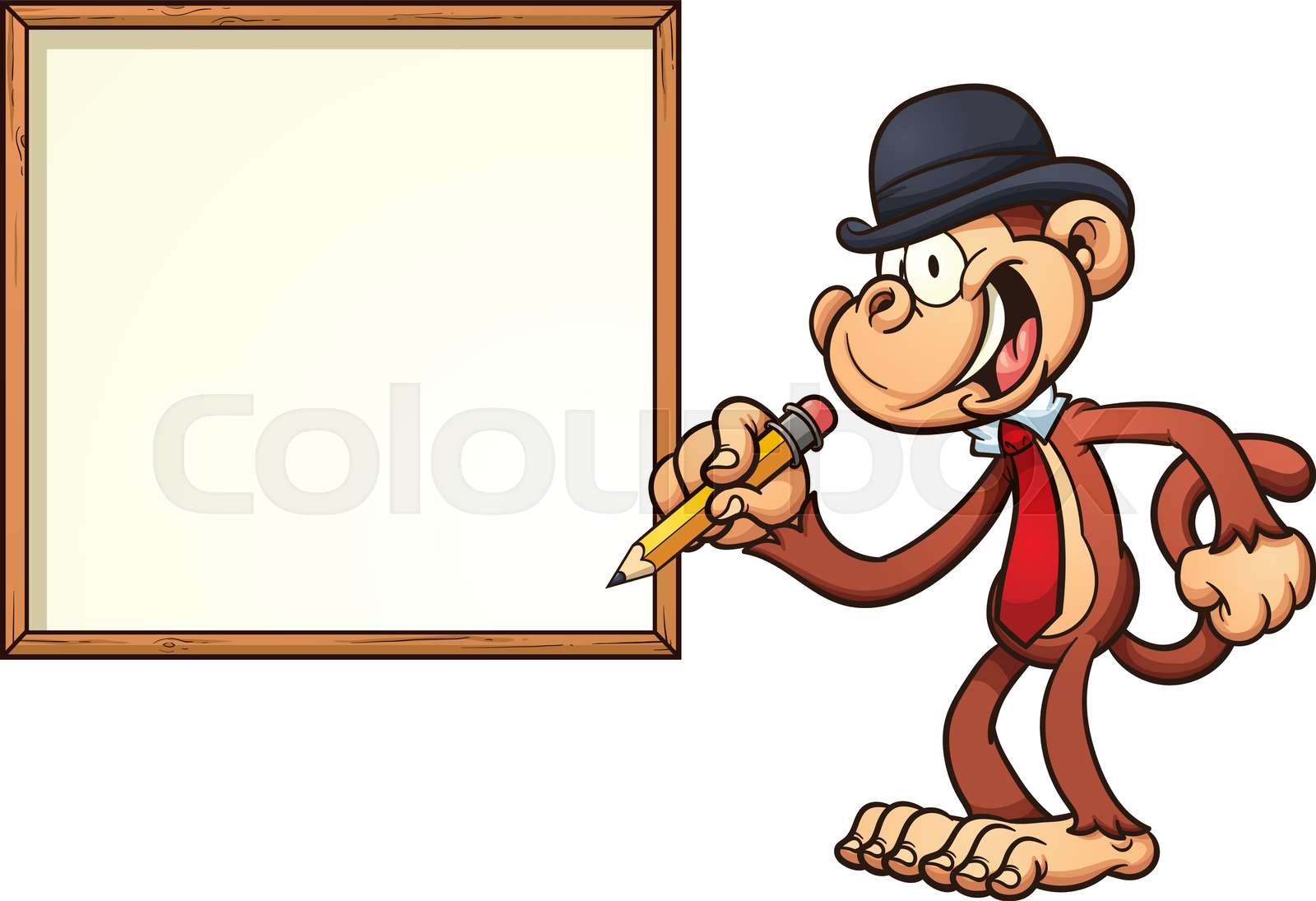 Monkey with board | Stock vector | Colourbox