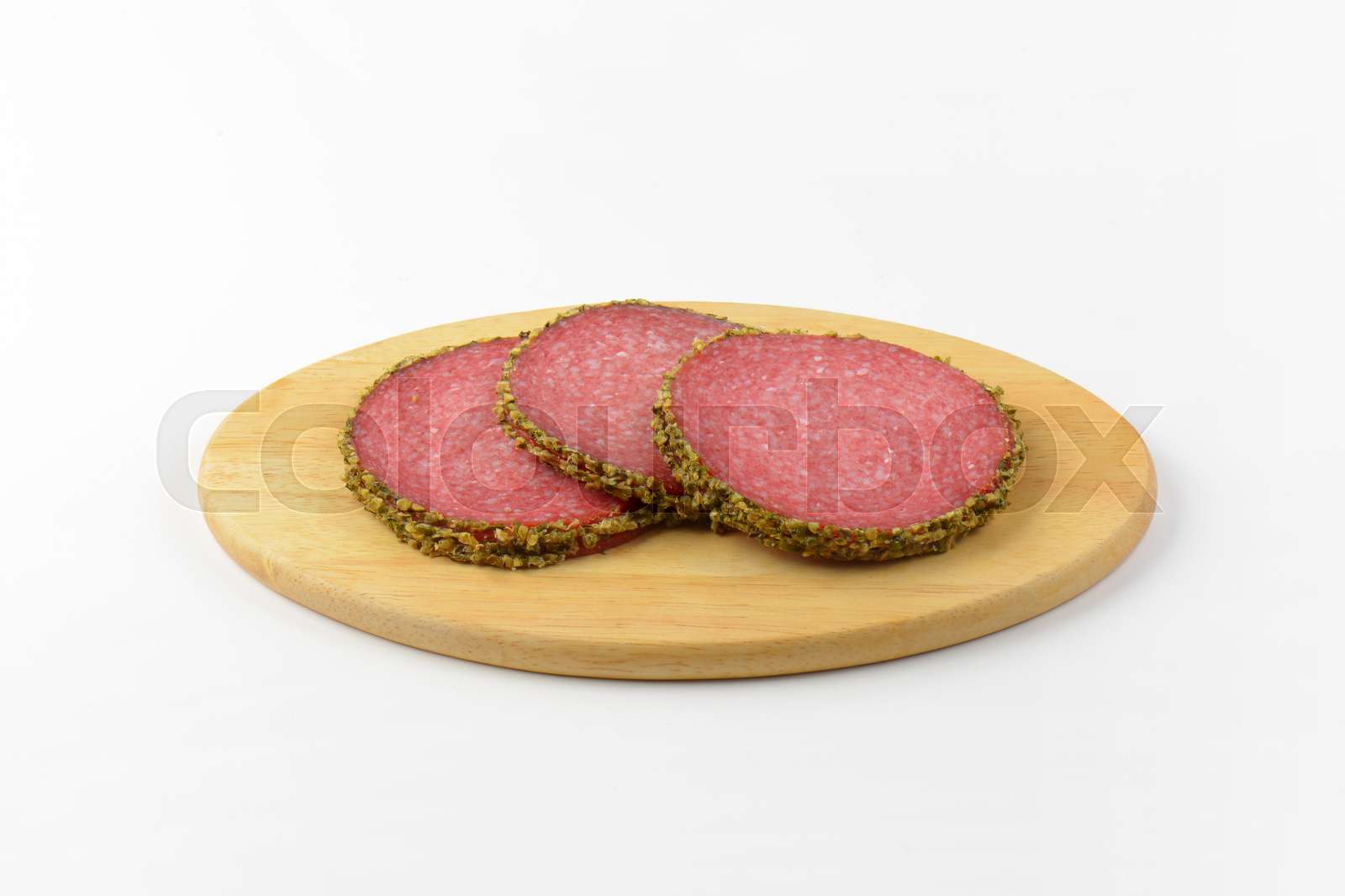 pepper coated salami | Stock image | Colourbox