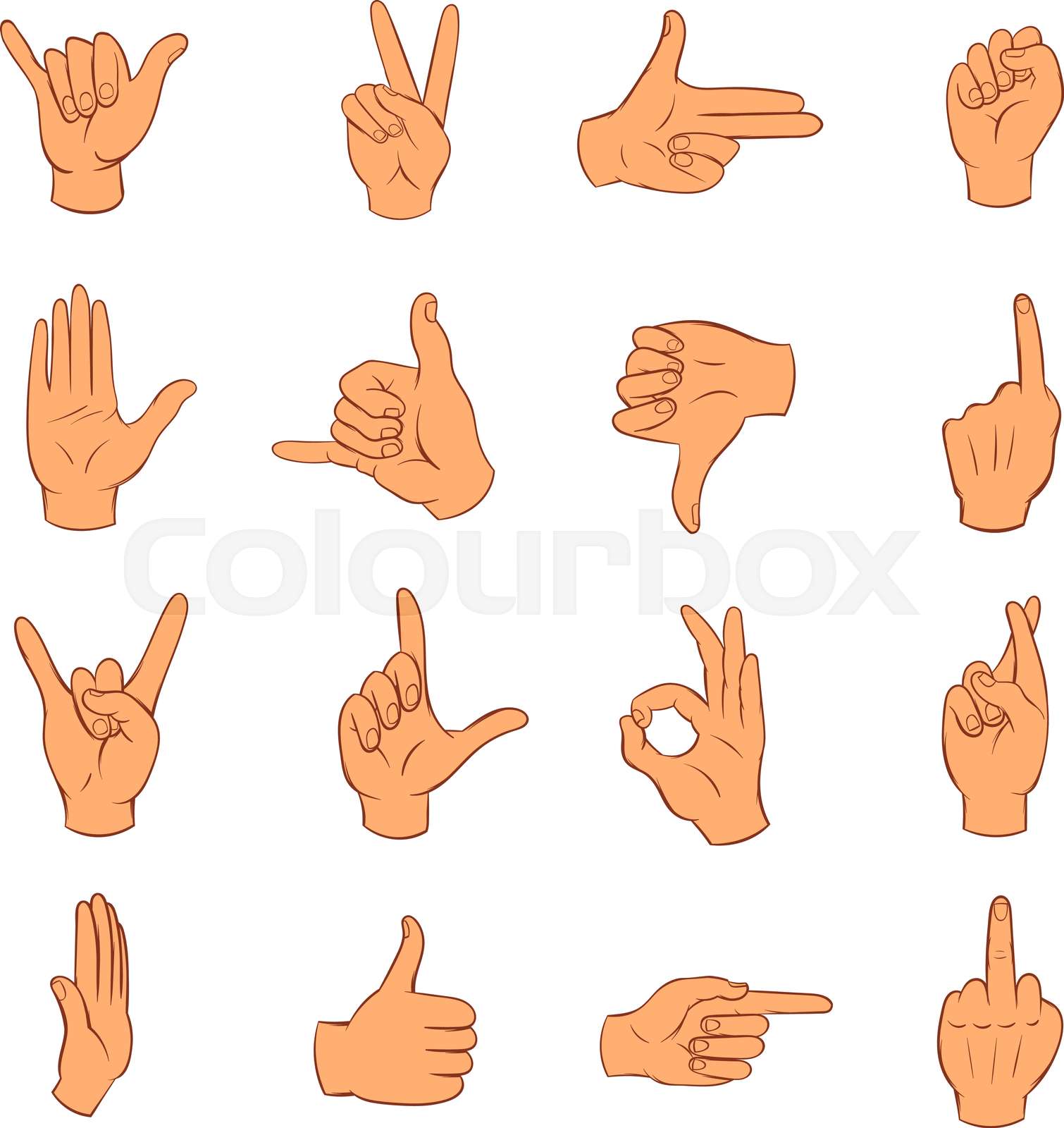 Hand icons set | Stock vector | Colourbox