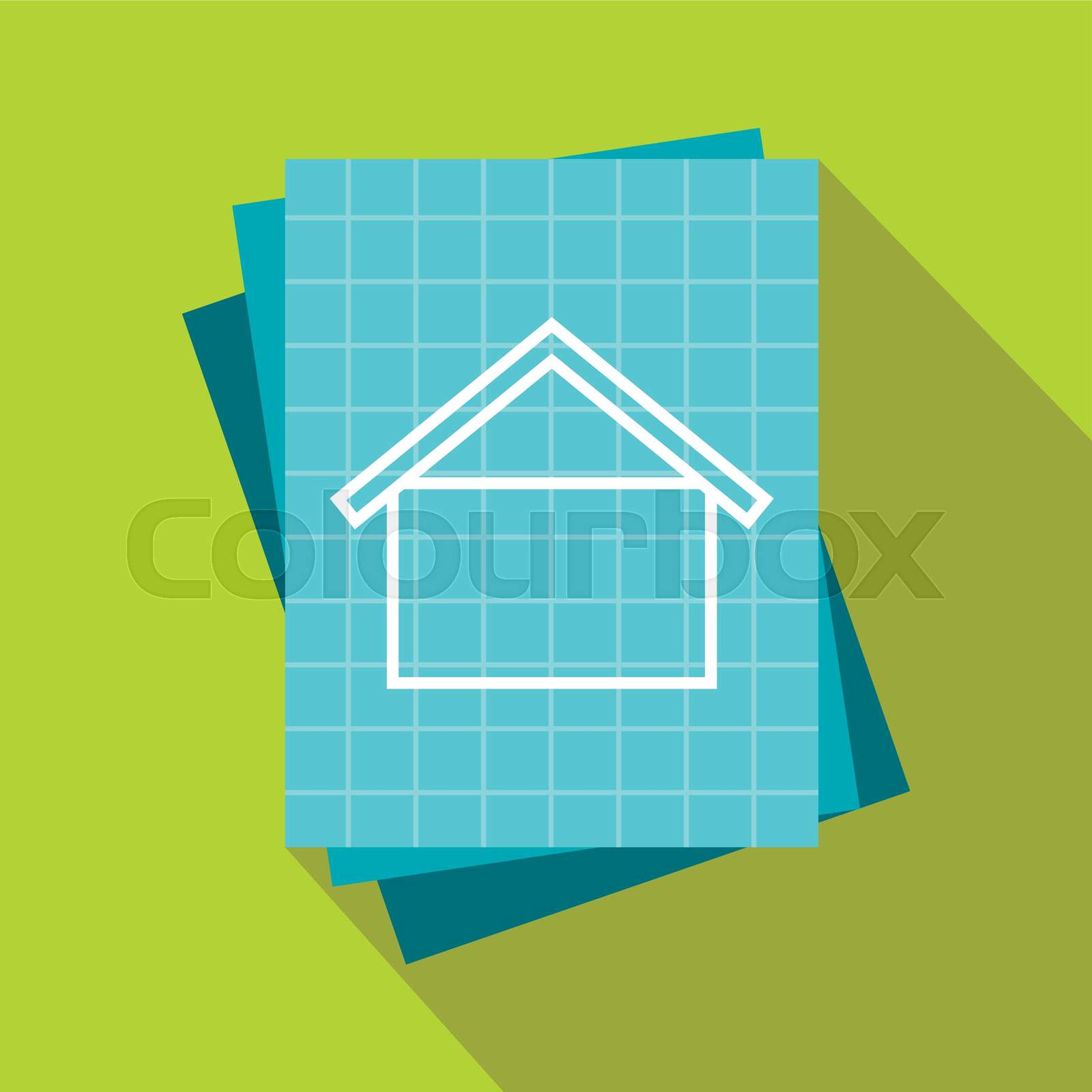 House blueprint icon, flat style | Stock vector | Colourbox