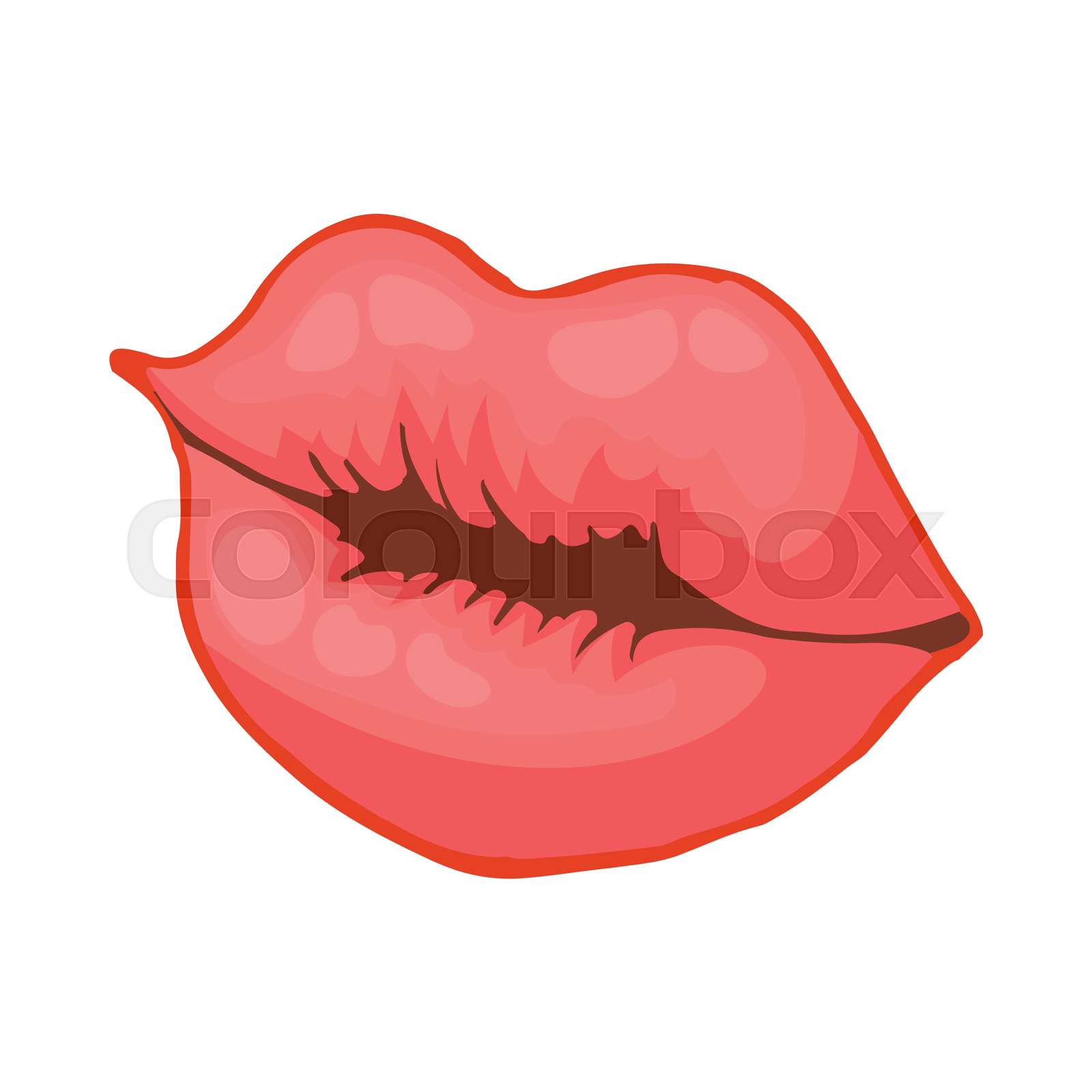 frau, lippe, cartoon | Stock-Vektor | Colourbox