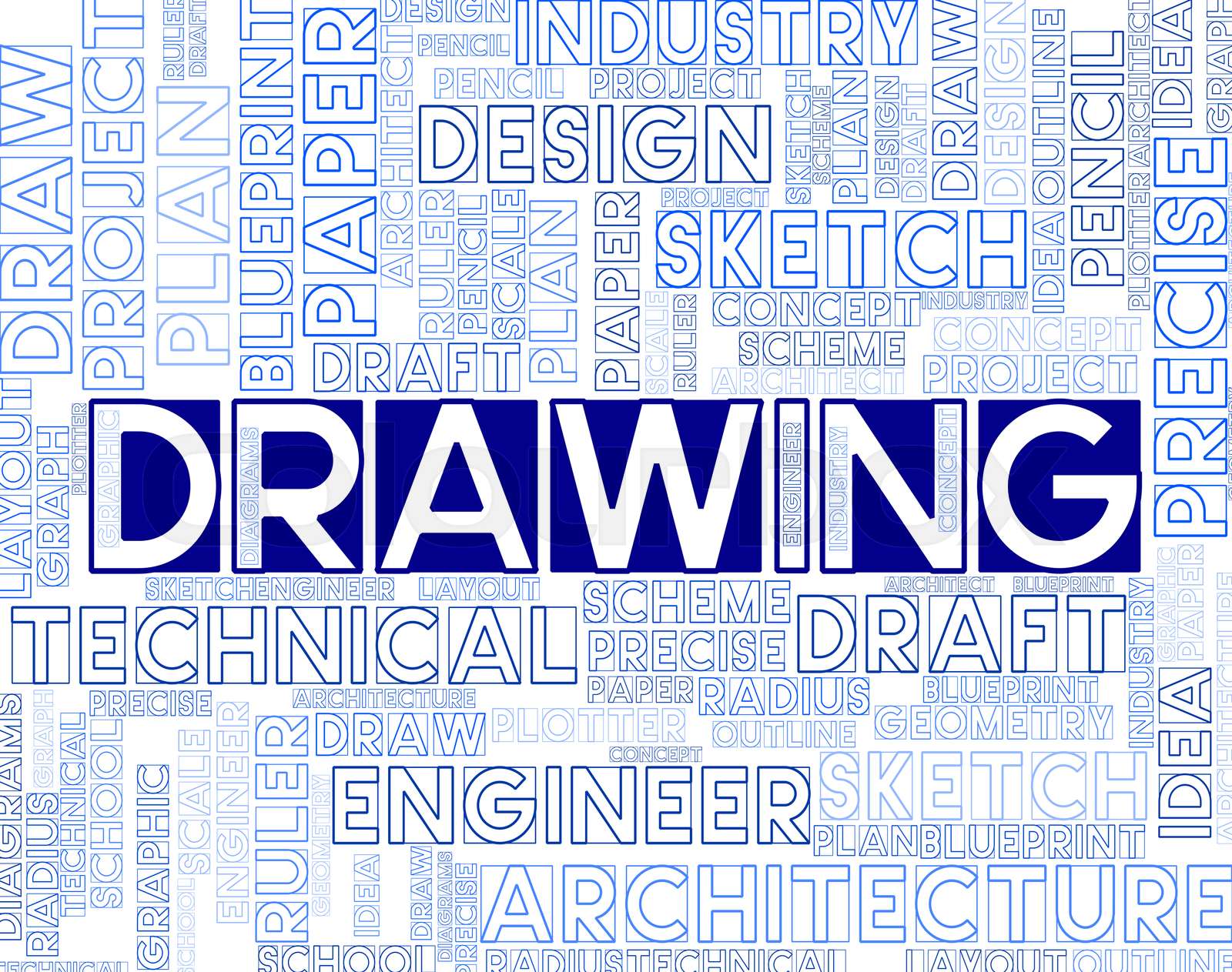 Drawing Words Shows Creativity Sketching And Design | Stock image ...