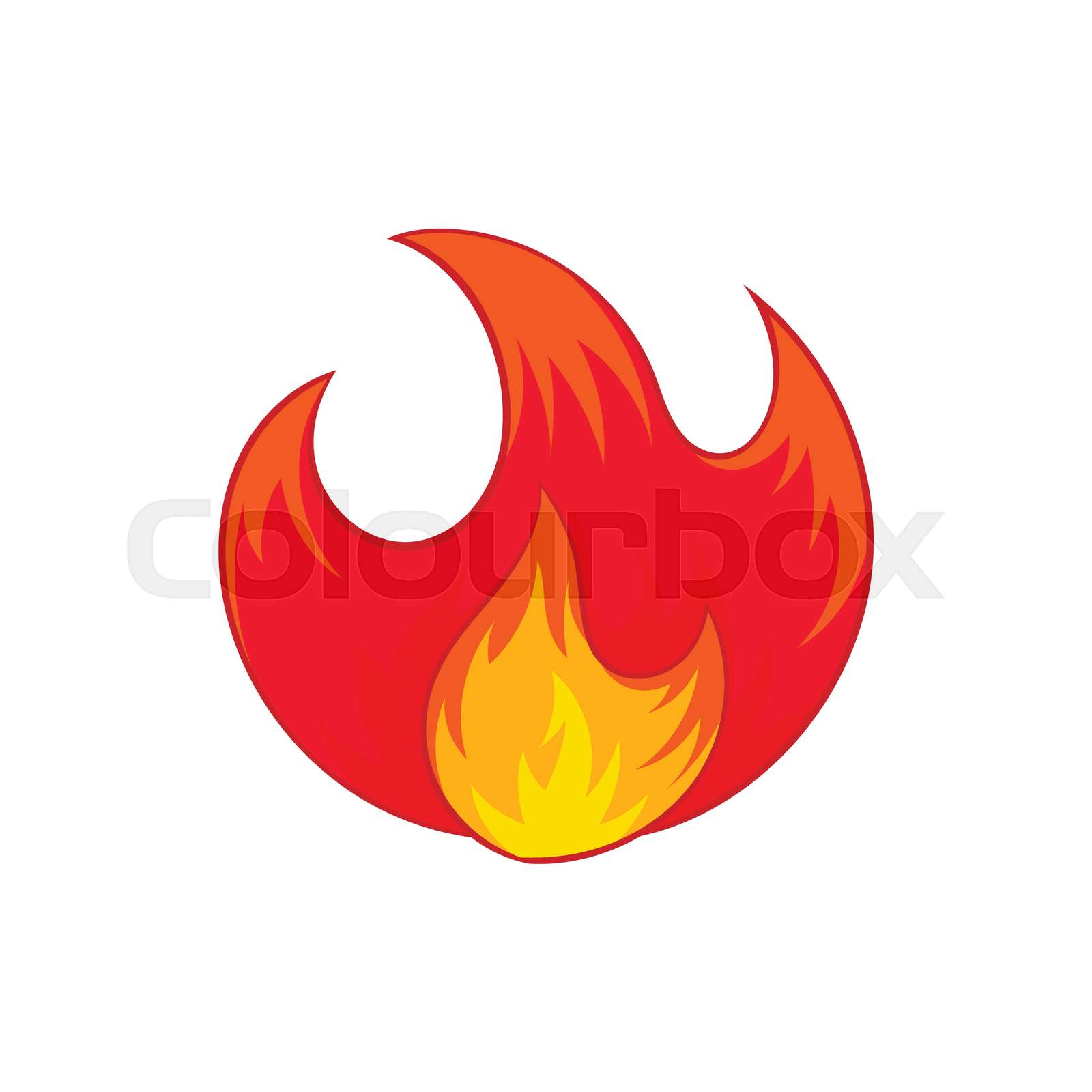 Fire icon, cartoon style | Stock vector | Colourbox