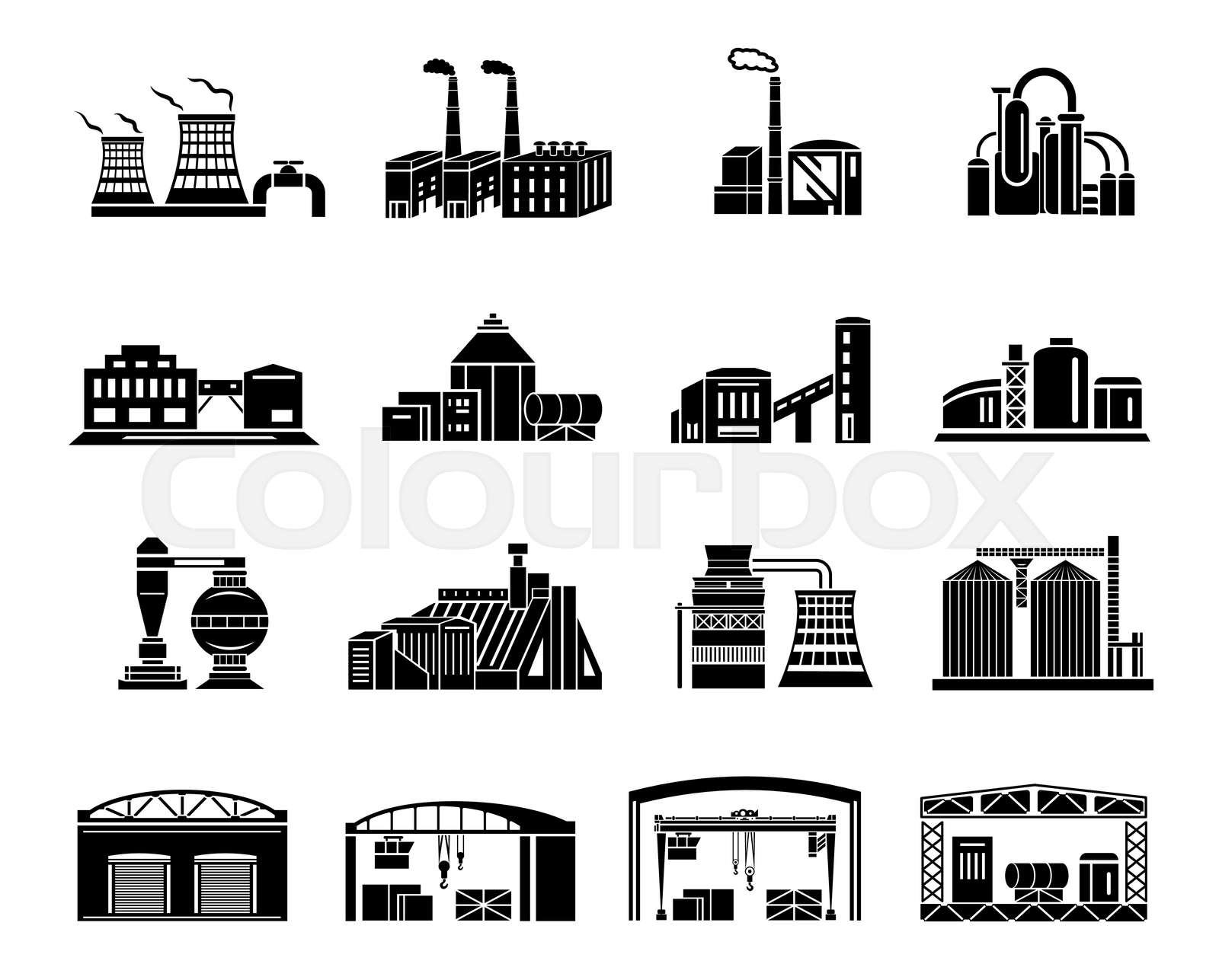 Factory and production buildings | Stock vector | Colourbox