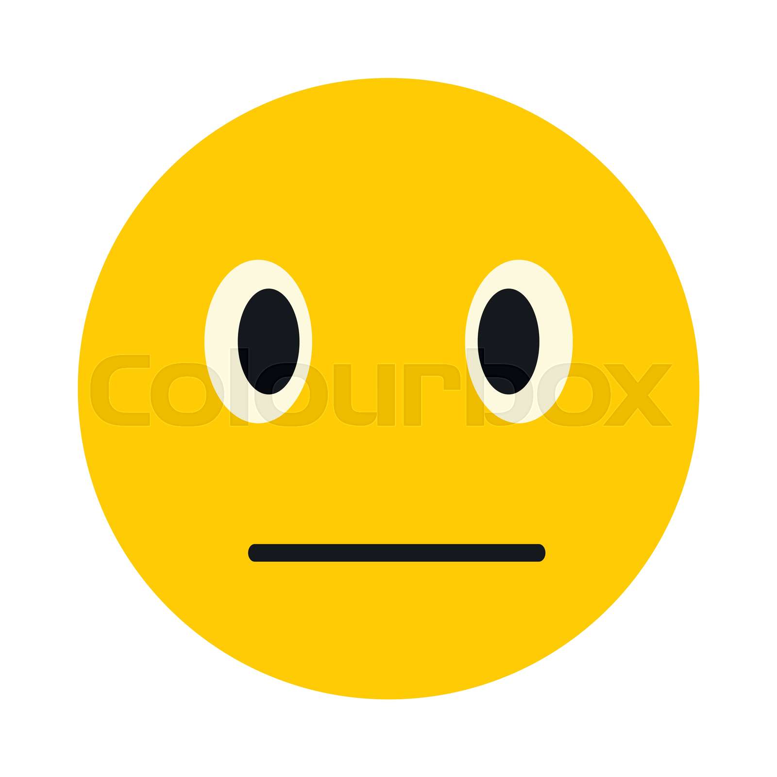 Calm smiley icon, flat style | Stock vector | Colourbox