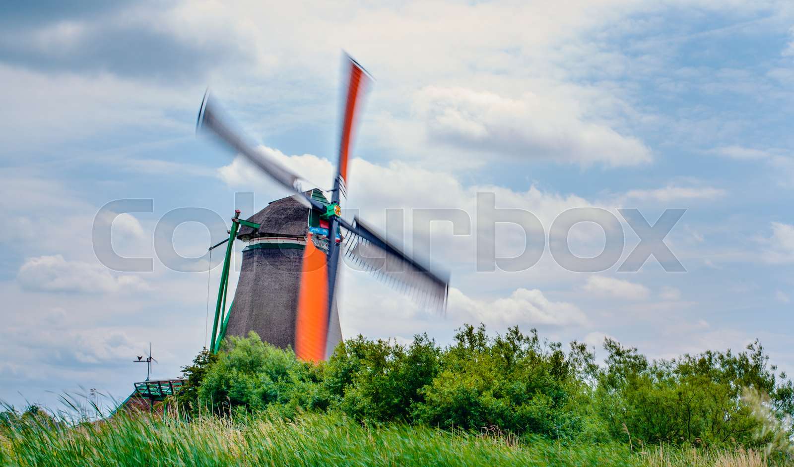 Fast moving windmill blades moving | Stock image | Colourbox