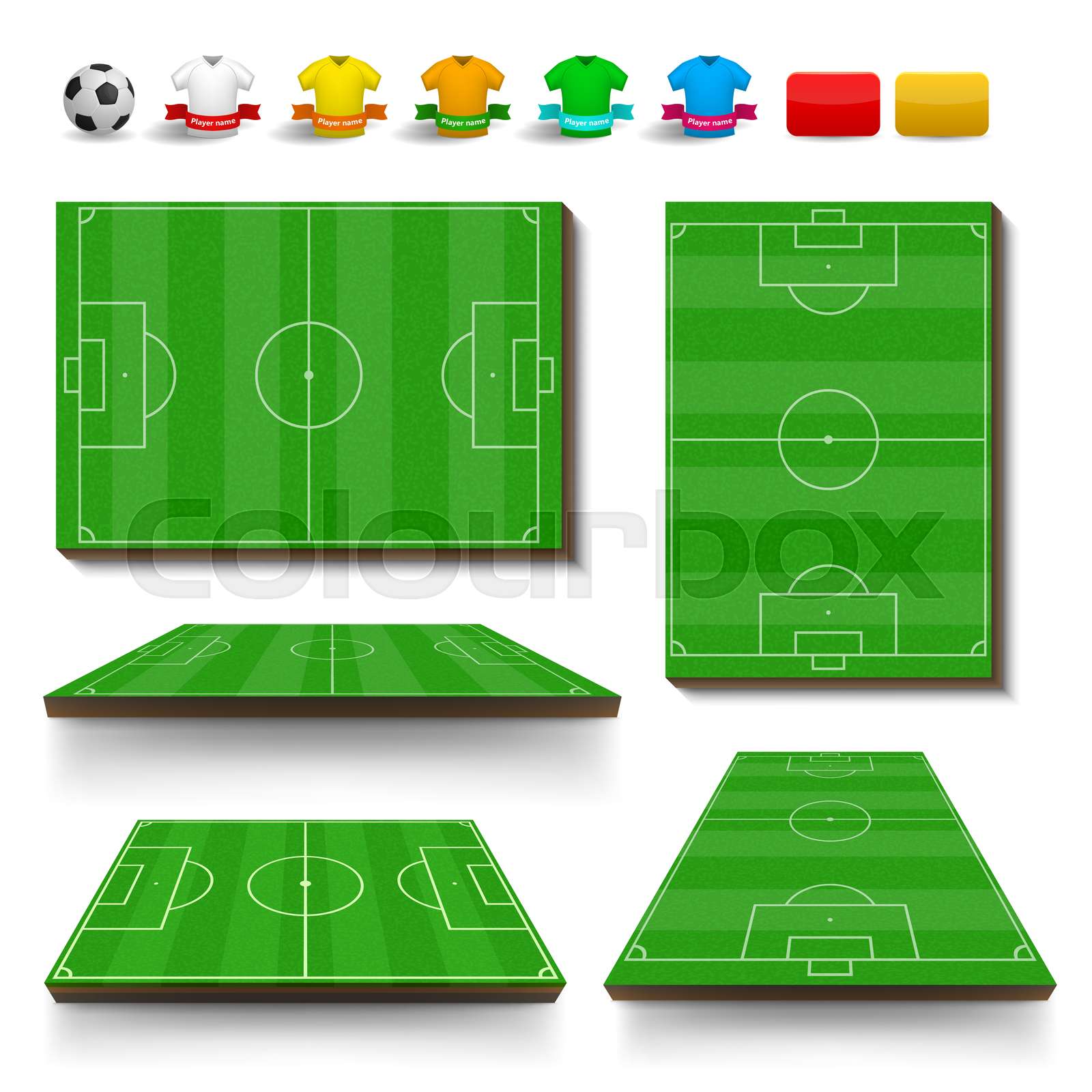 Soccer field set concept | Stock image | Colourbox
