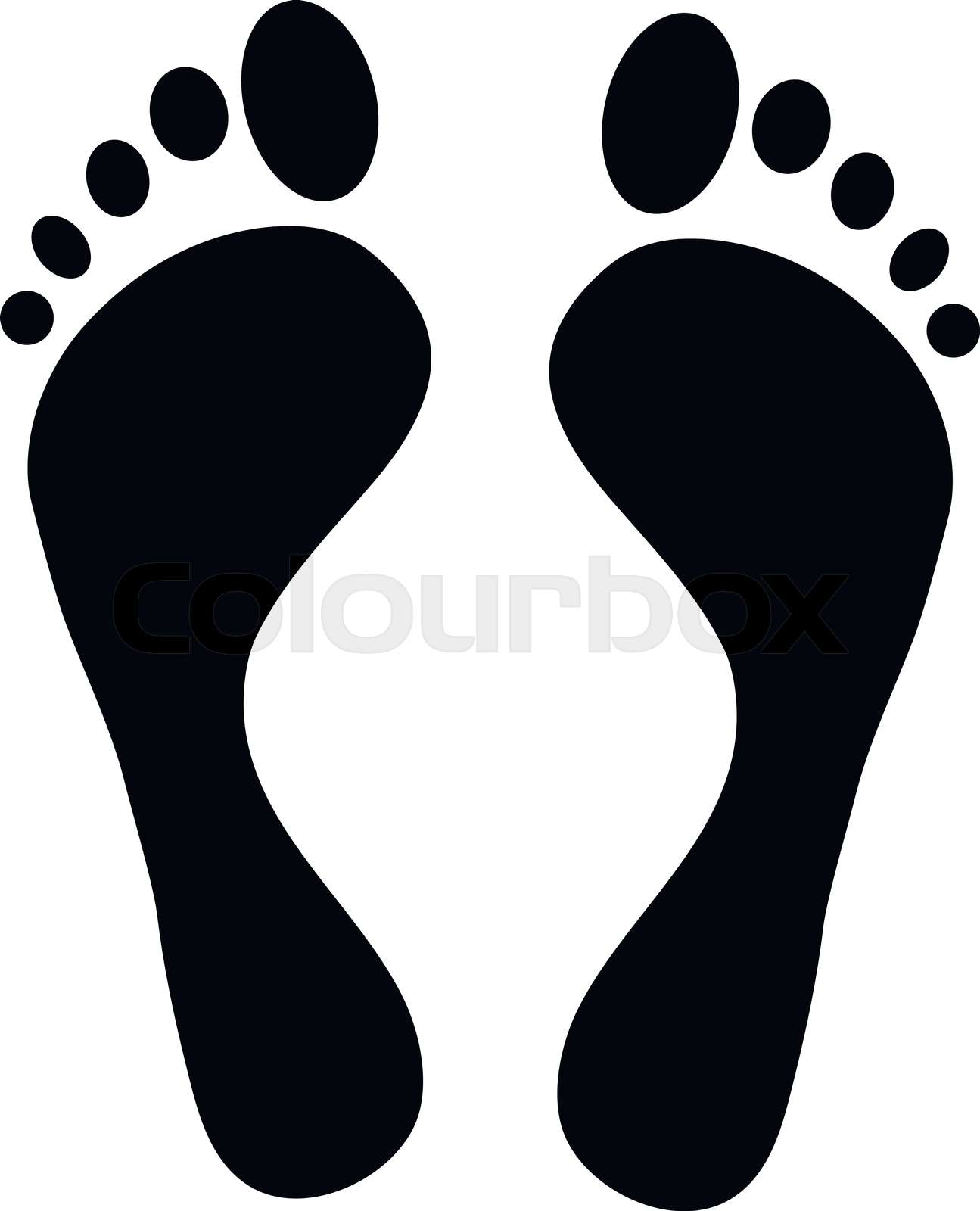 Black footprint icon, simple style | Stock vector | Colourbox