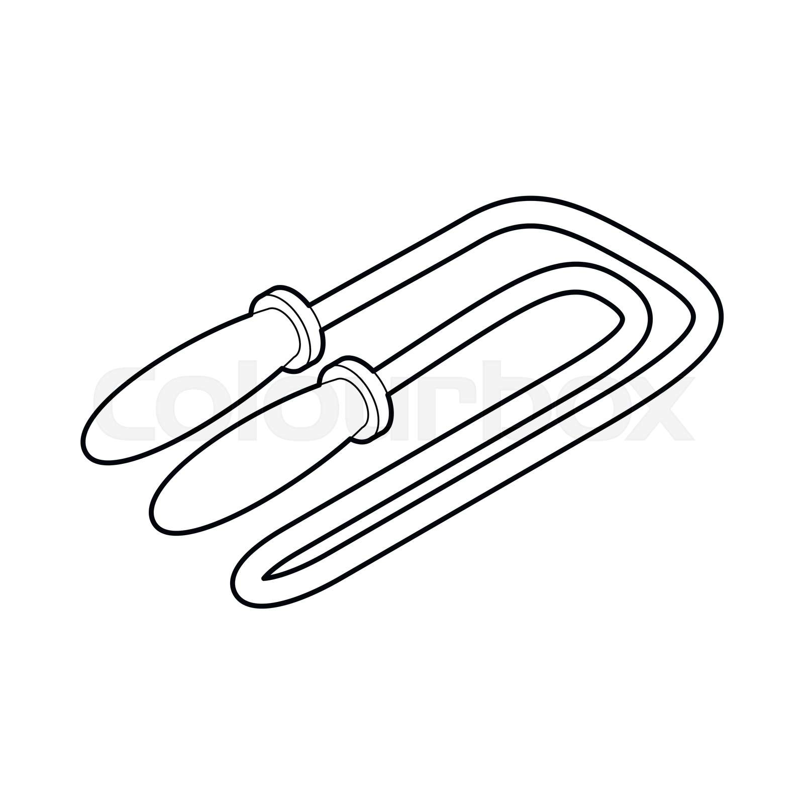 Skipping rope icon, outline style | Stock vector | Colourbox