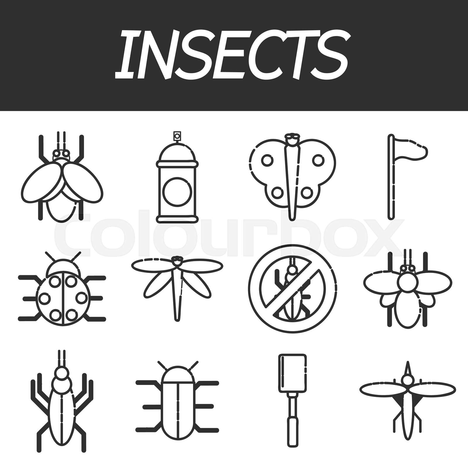 Insects icons set | Stock vector | Colourbox