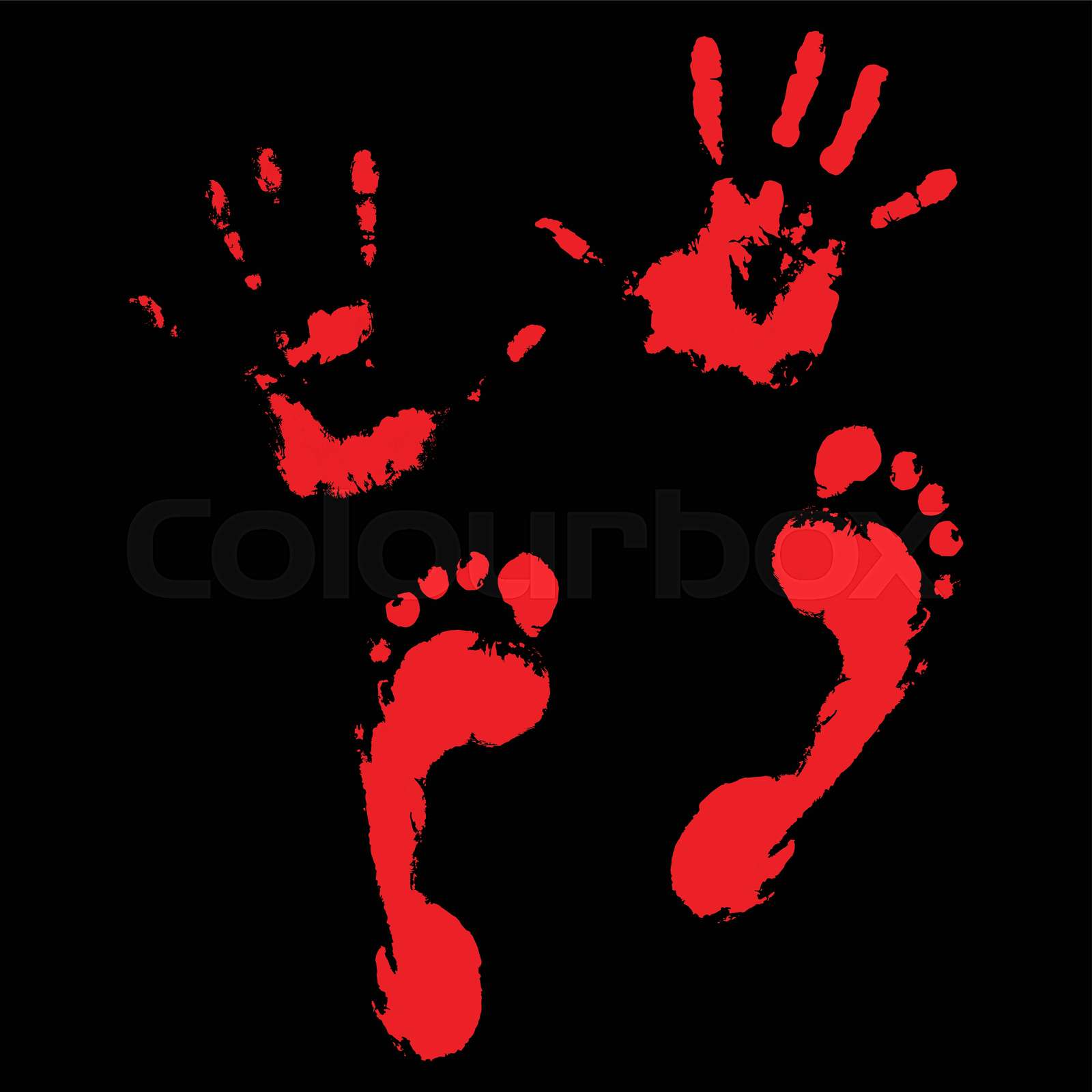 Bloody handprints and feet | Stock vector | Colourbox