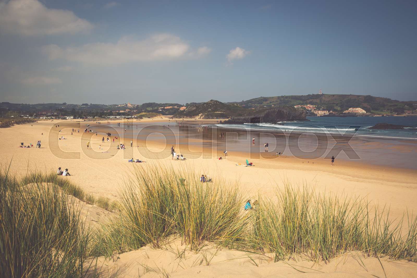 Cuarezo beach in Noja. Santander. Cantabria. Spain. Europe. | Stock ...