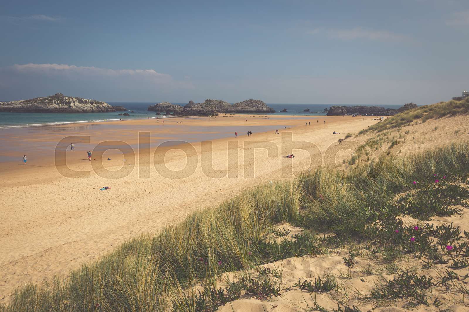 Cuarezo beach in Noja. Santander. Cantabria. Spain. Europe. | Stock ...