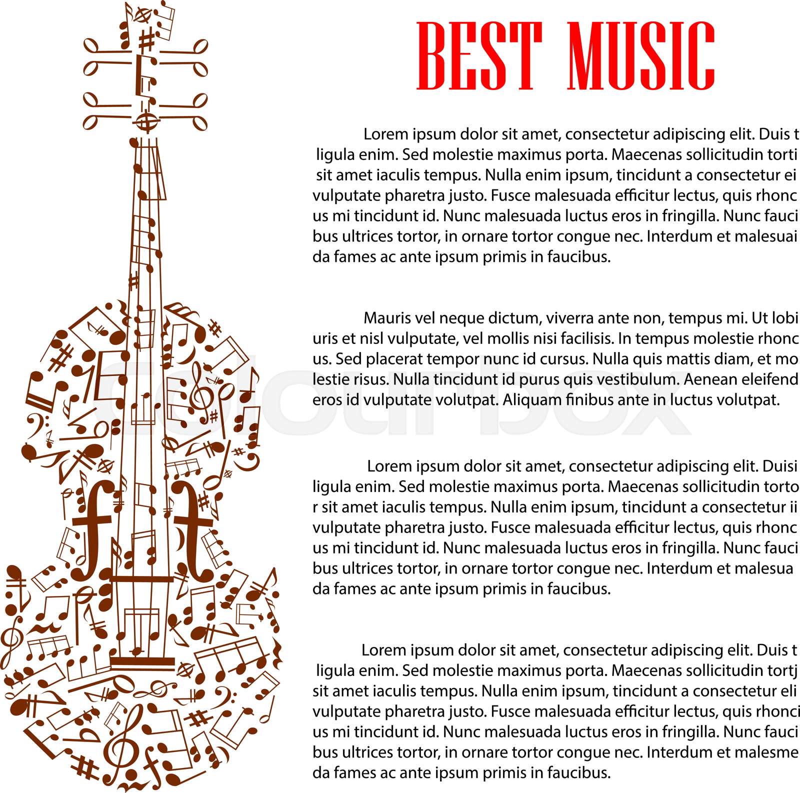Violin with musical notes for arts template design | Stock vector ...