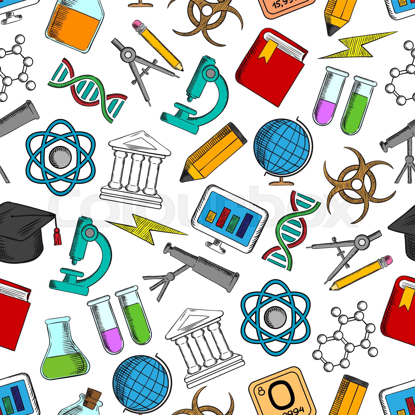 Science and knowledge seamless wallpaper | Stock vector | Colourbox