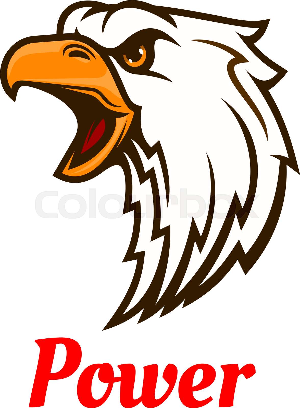 Screaming eagle head symbol for tattoo design | Stock vector | Colourbox