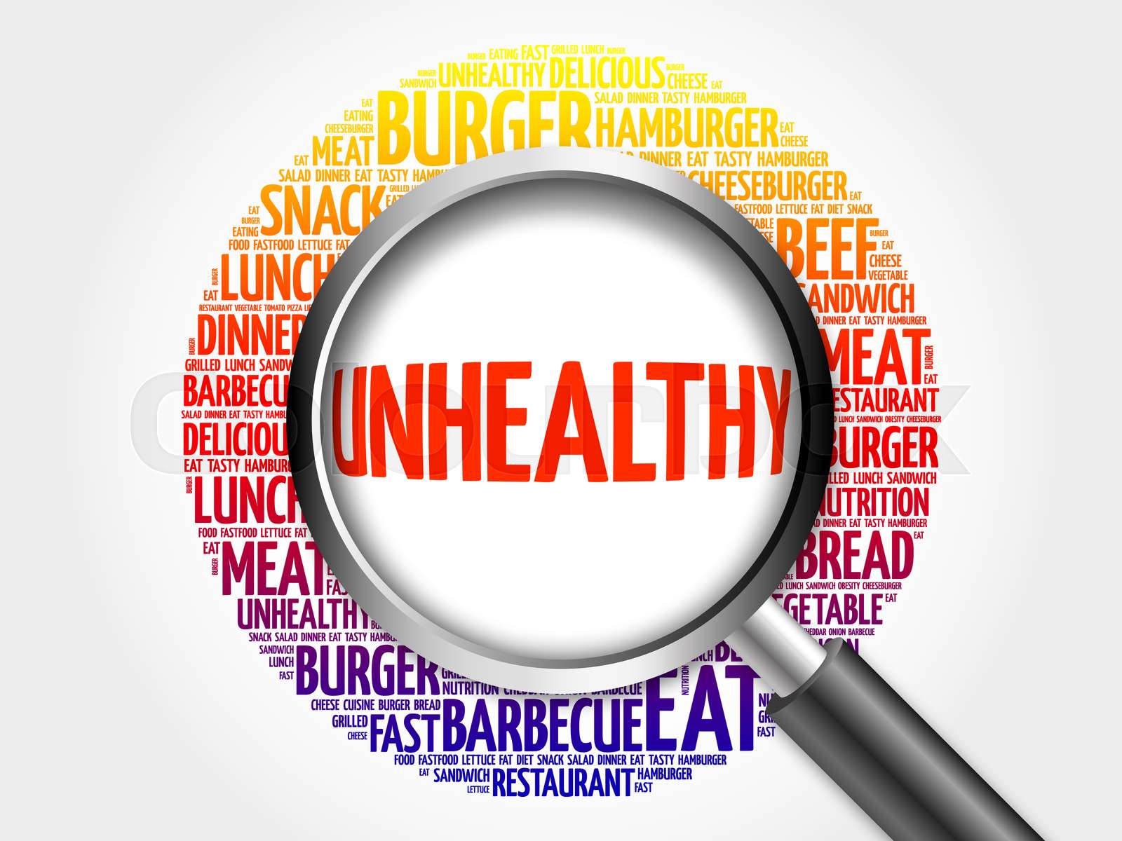 UNHEALTHY word cloud | Stock image | Colourbox