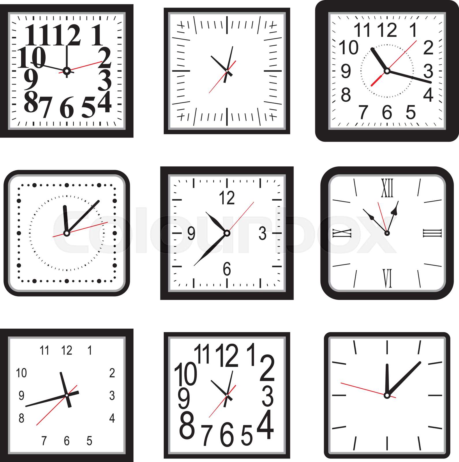 clock icon set | Stock vector | Colourbox