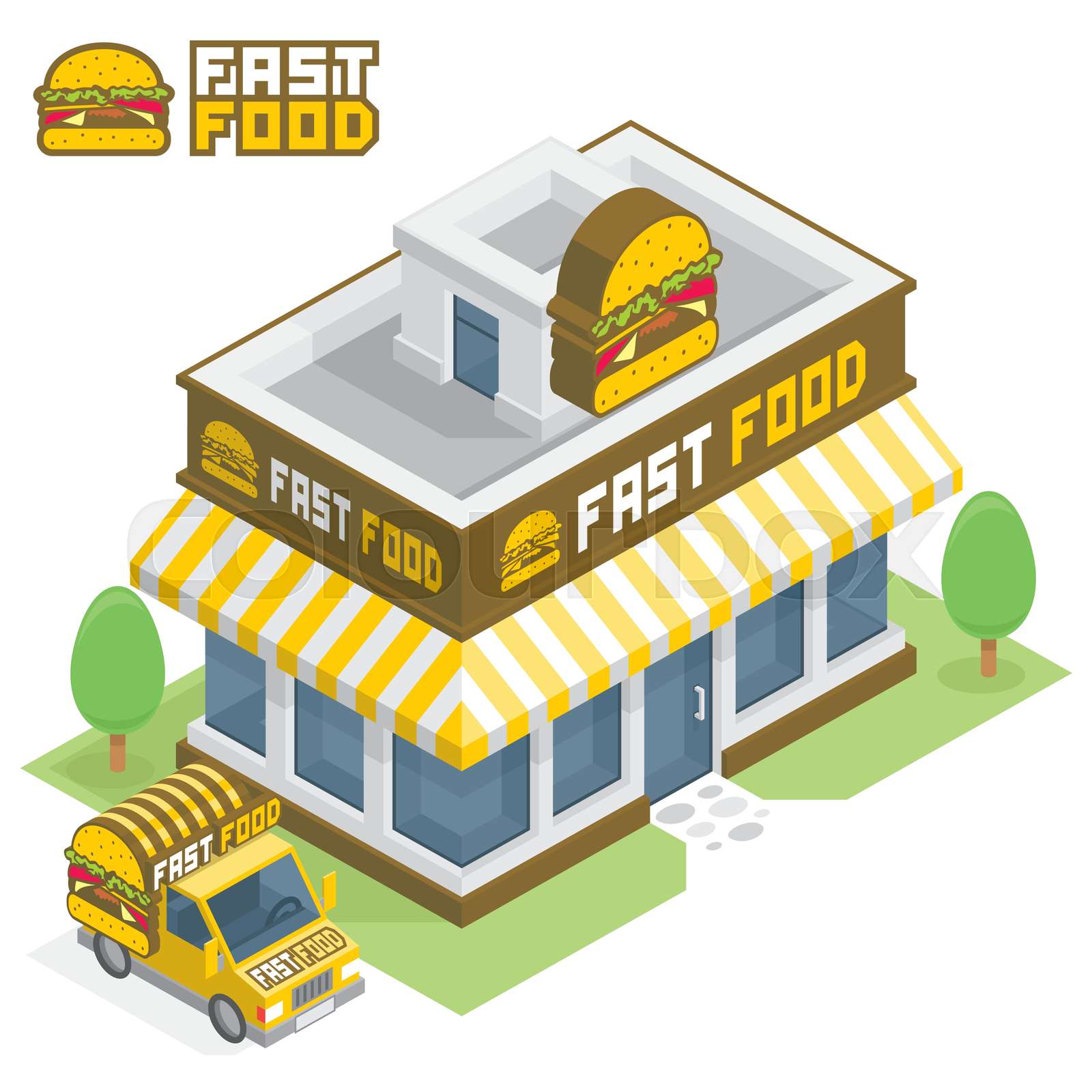 Fast Food building | Stock vector | Colourbox