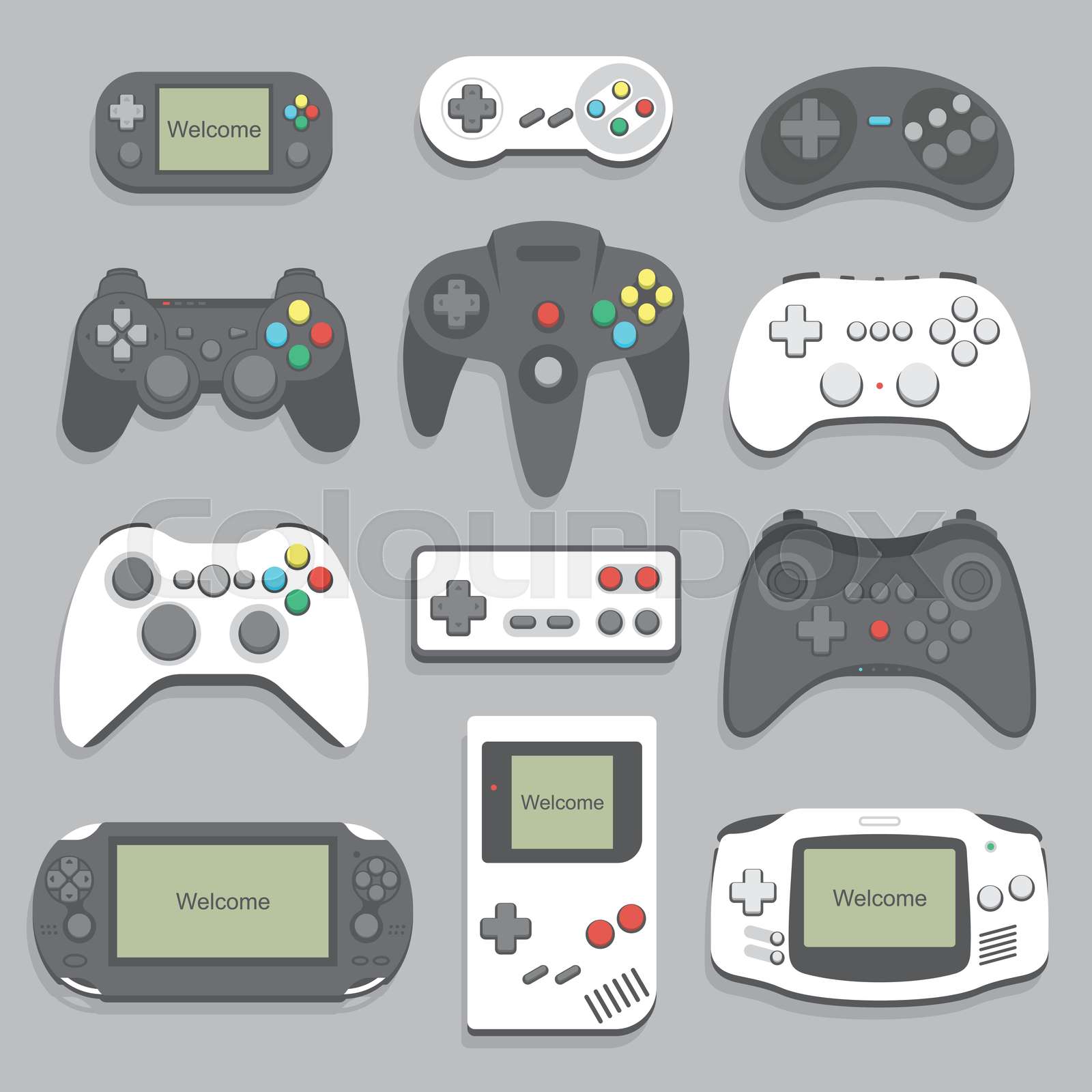 Gamepad icon set | Stock vector | Colourbox