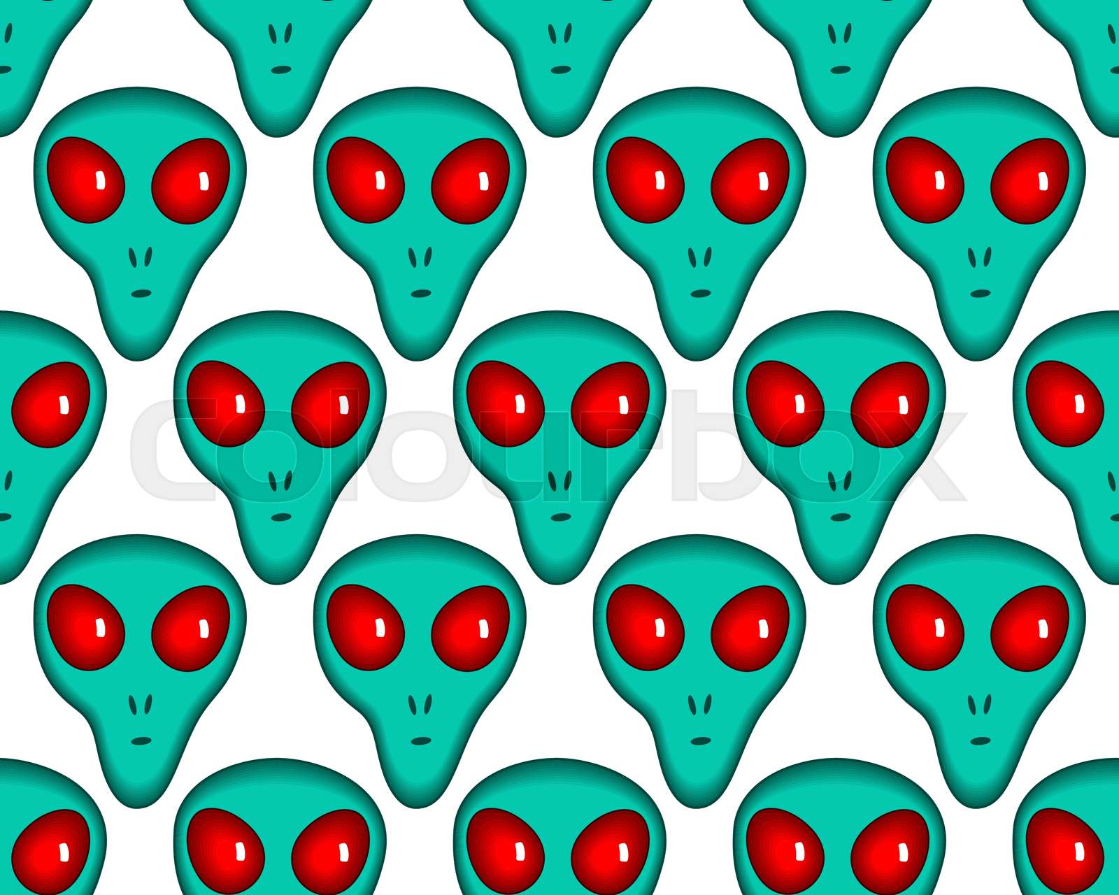 Cartoon alien pattern | Stock vector | Colourbox