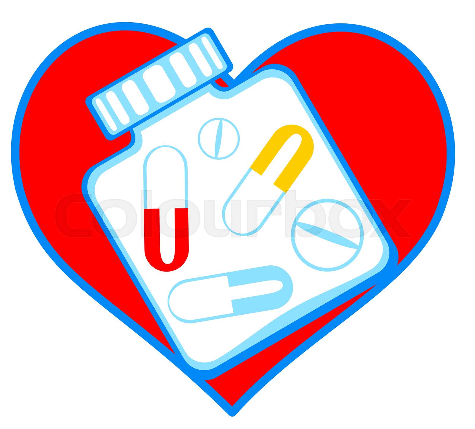 Heart and tablets | Stock vector | Colourbox