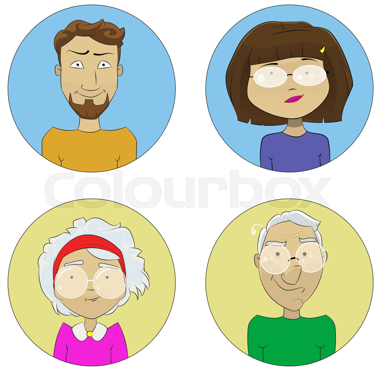 Cartoon user profile picture icon vector set | Stock vector | Colourbox