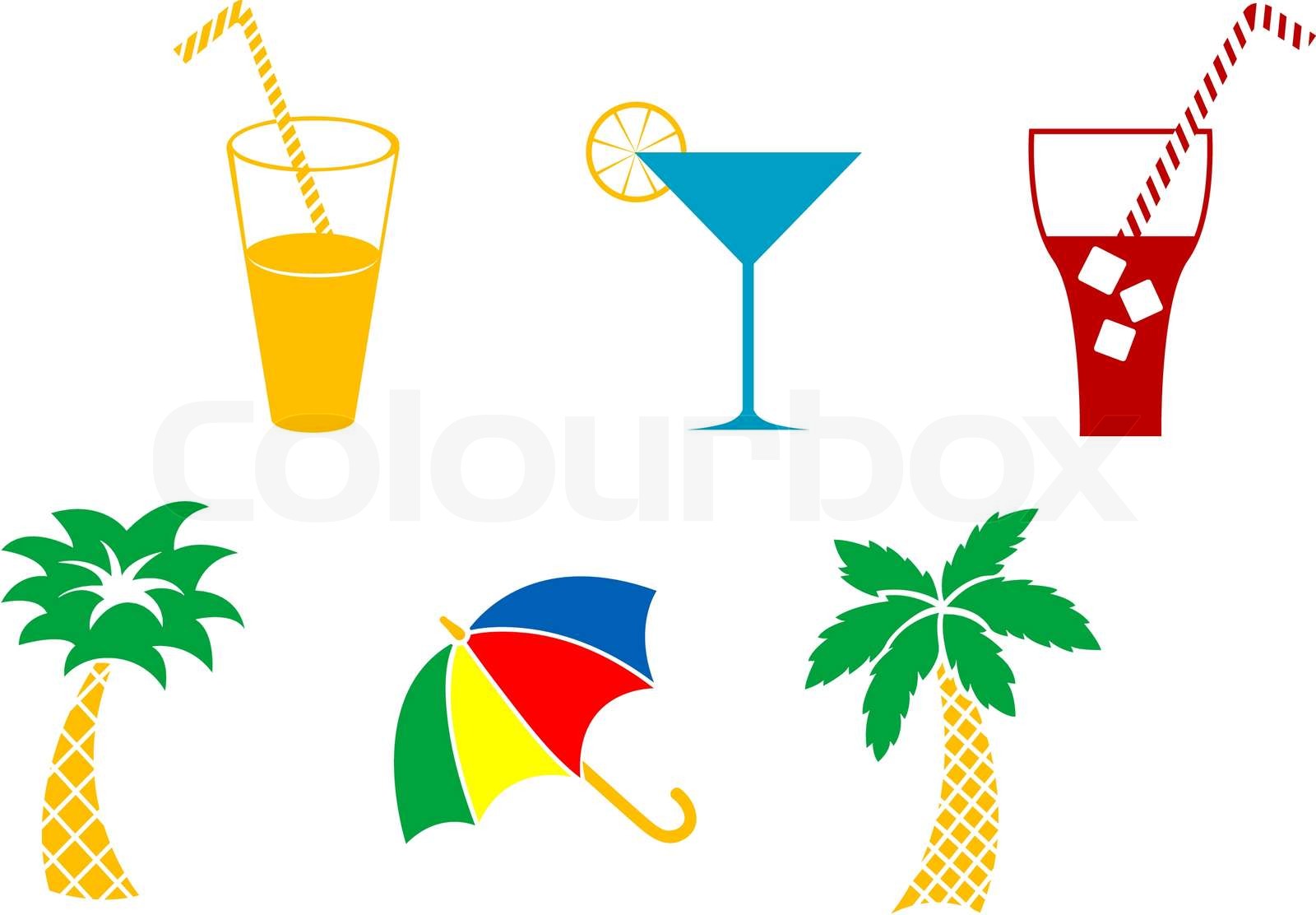 Leisure and travel symbols isolated on white | Stock vector | Colourbox