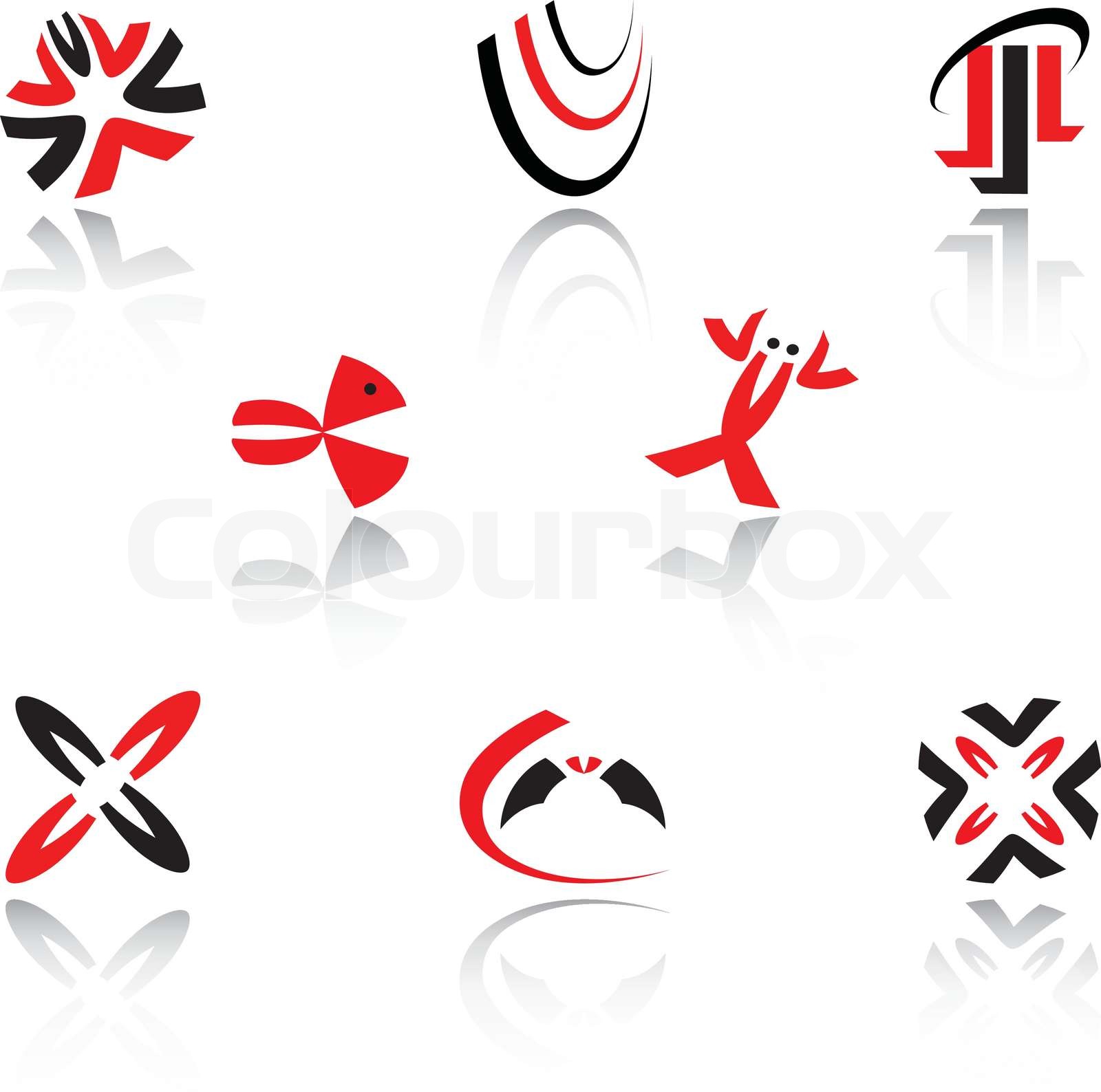 Set of red and black symbols for branding | Stock vector | Colourbox