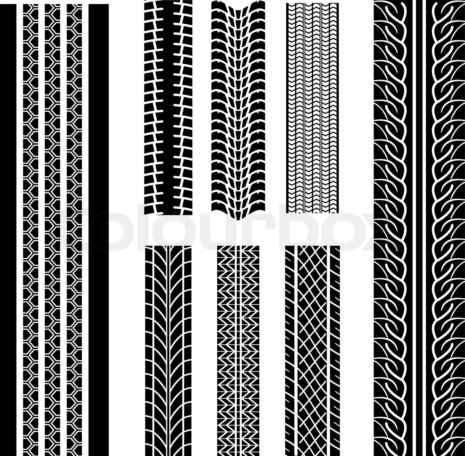 Set of tire patterns for design isolated on white | Stock vector ...