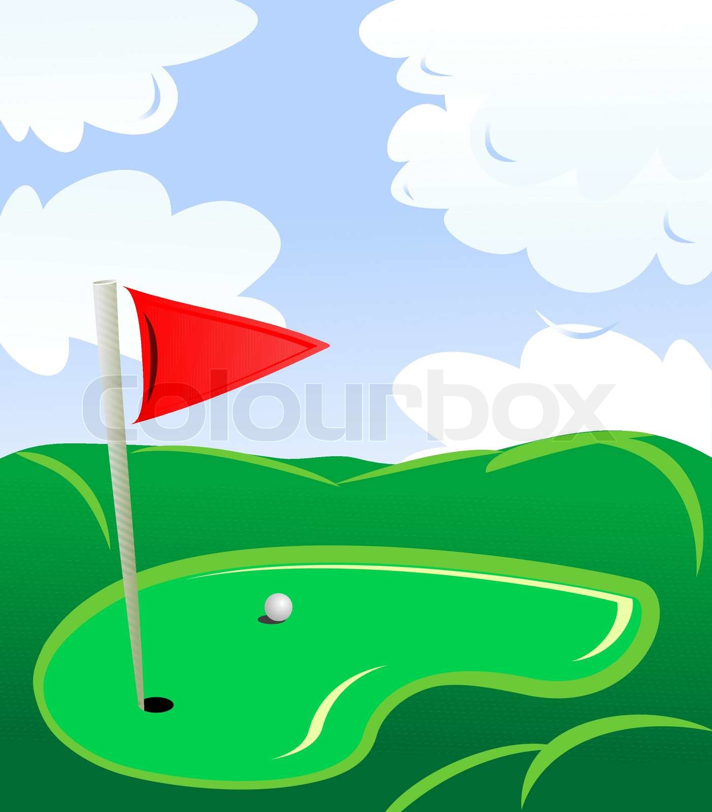 Golf field landscape as a concept of golf game | Stock vector | Colourbox