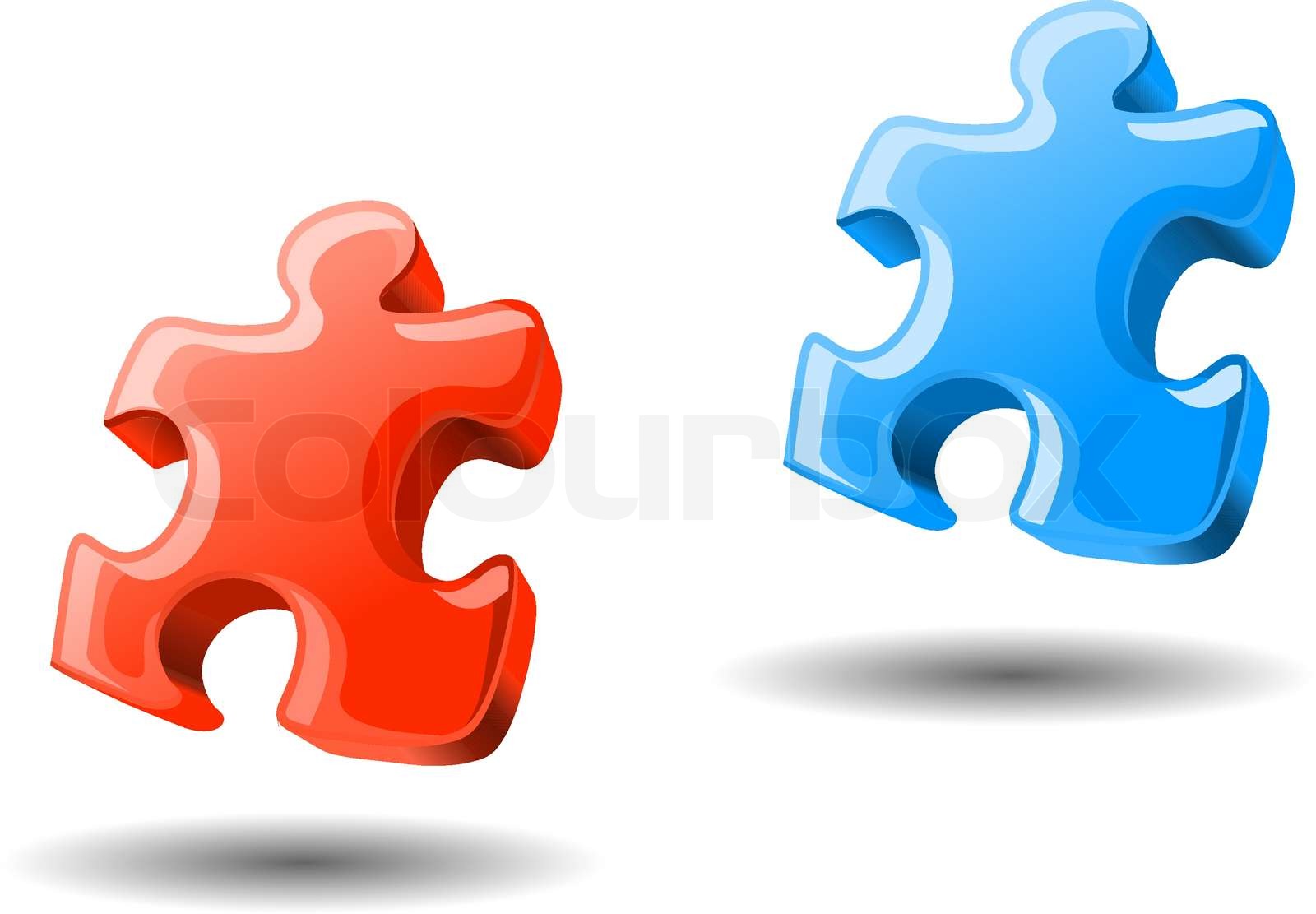 Puzzle elements in two colors for design | Stock vector | Colourbox