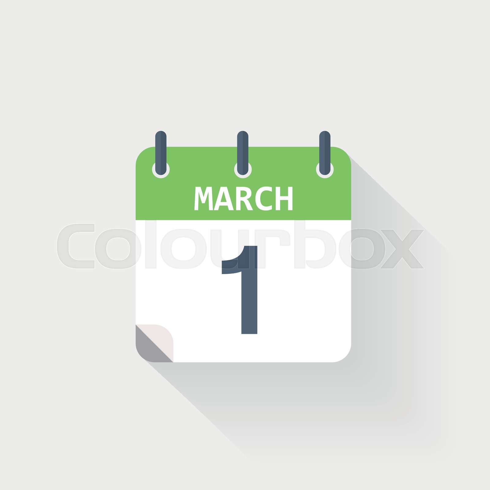 1 march calendar icon on | Stock vector | Colourbox