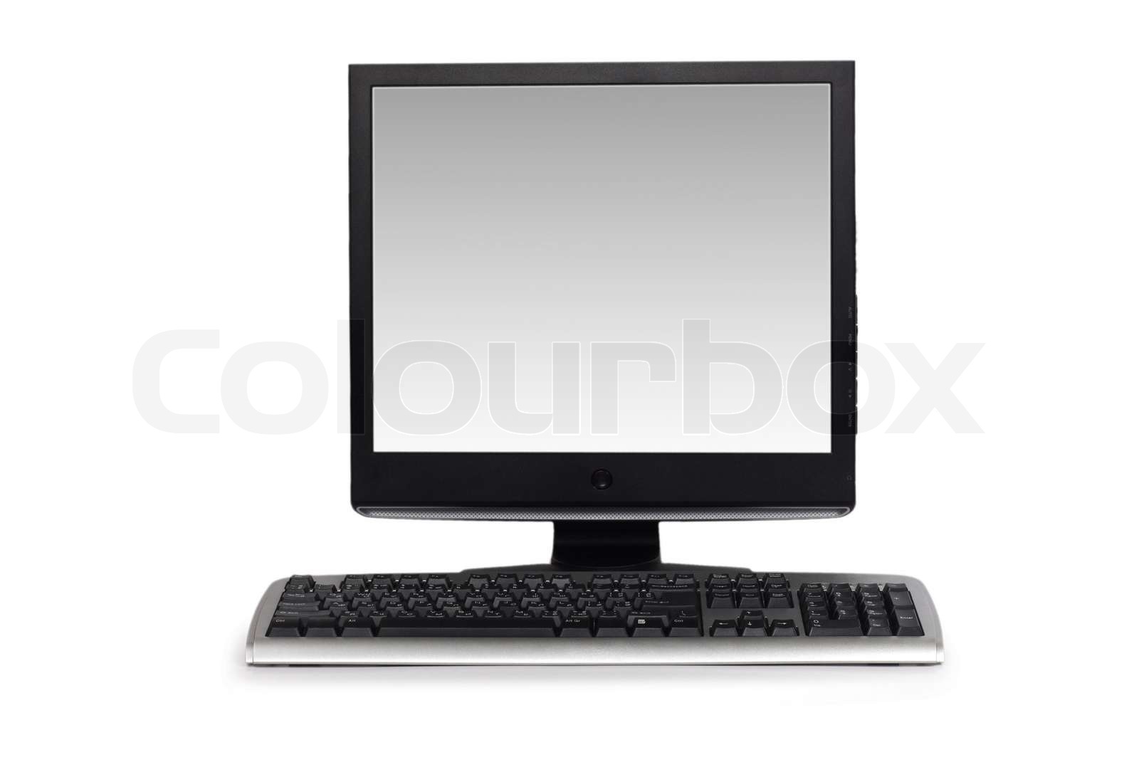 Computer with flat screen isolated on white | Stock image | Colourbox
