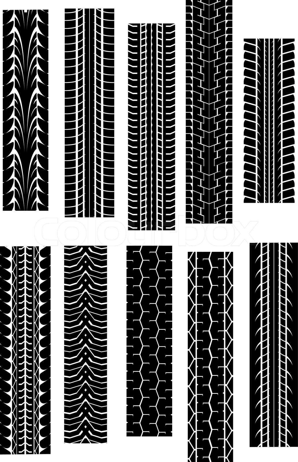 Set of tire shapes isolated on white for design | Stock vector | Colourbox