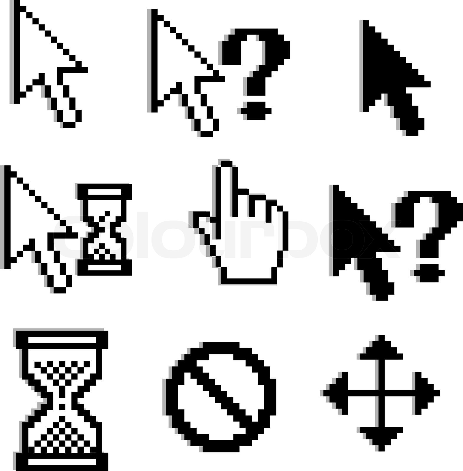 Pixelated graphics for internet and web design | Stock vector | Colourbox