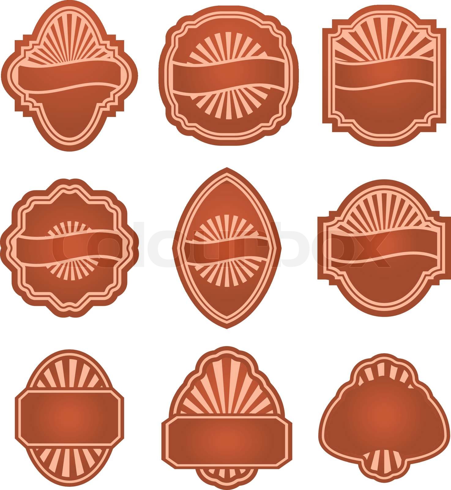 Set of old brown labels for design food and beverages | Stock vector ...