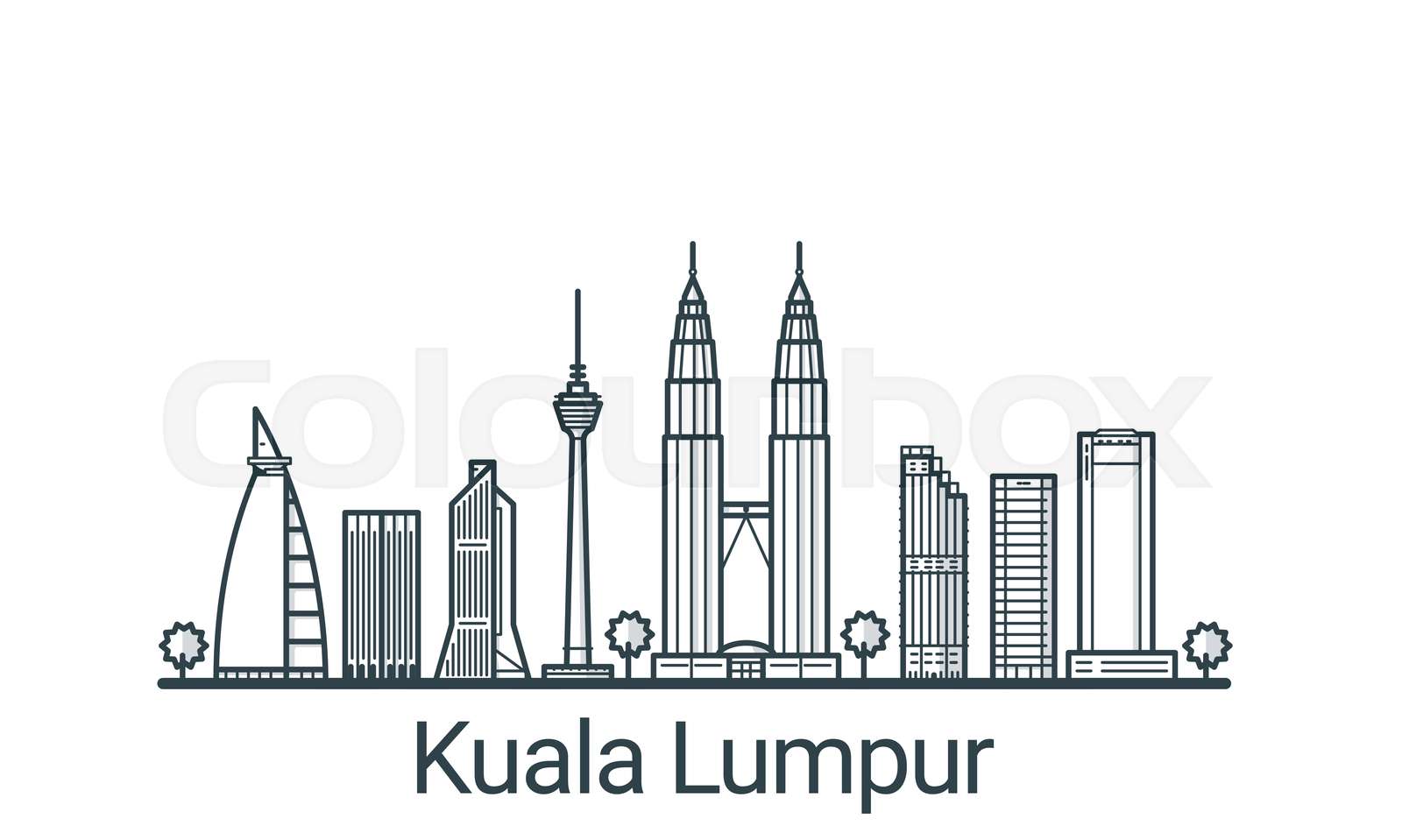 Outline Kuala Lumpur banner | Stock vector | Colourbox