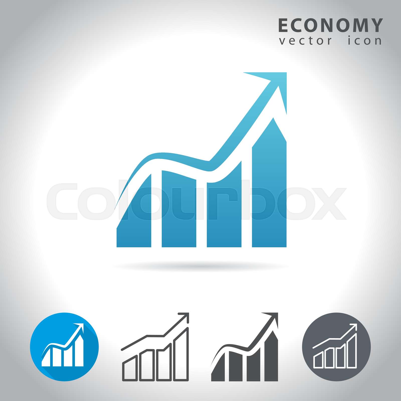 economy blue icon | Stock vector | Colourbox