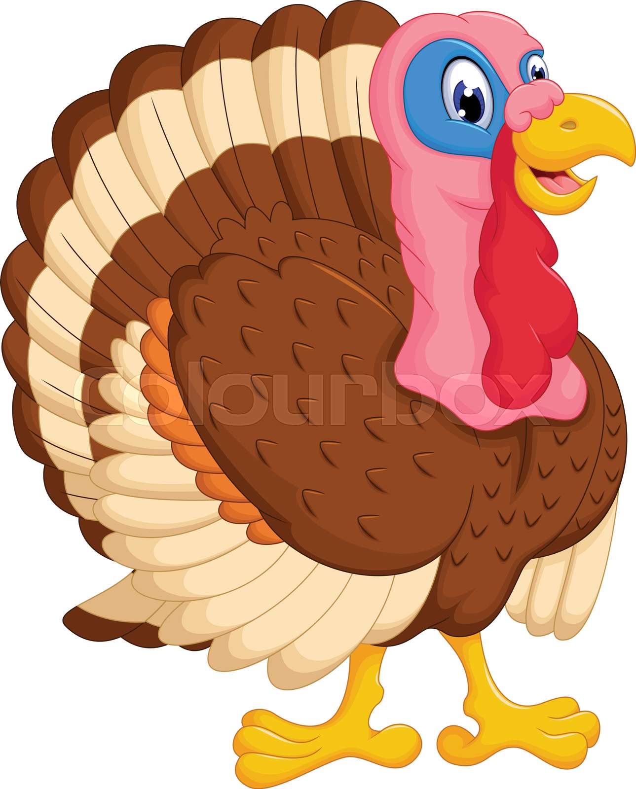 cute turkey cartoon posing | Stock vector | Colourbox
