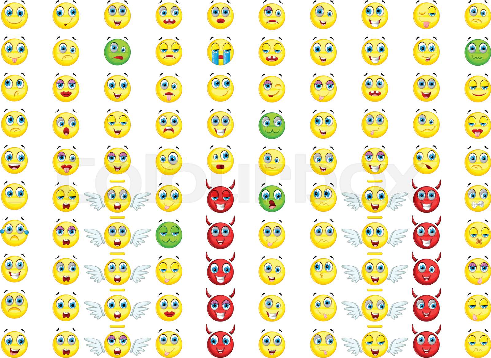 big emoticon set for you design | Stock vector | Colourbox