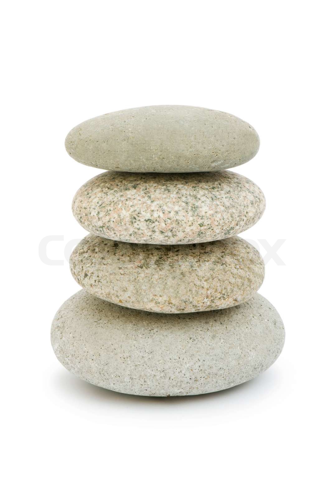 Stack of pebbles isolated on the white | Stock image | Colourbox