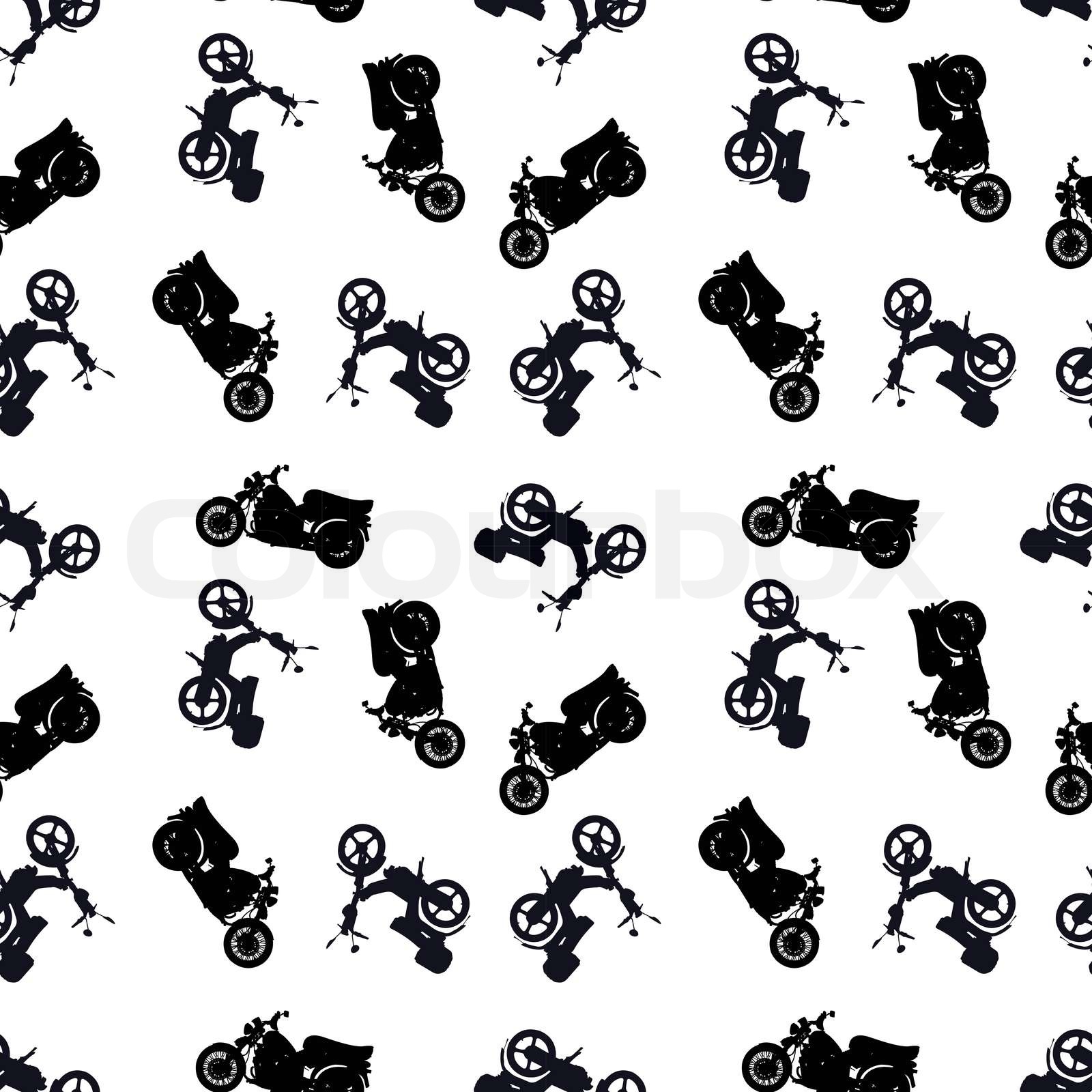 motorcycle pattern, abstract seamless texture; vector art illustration ...