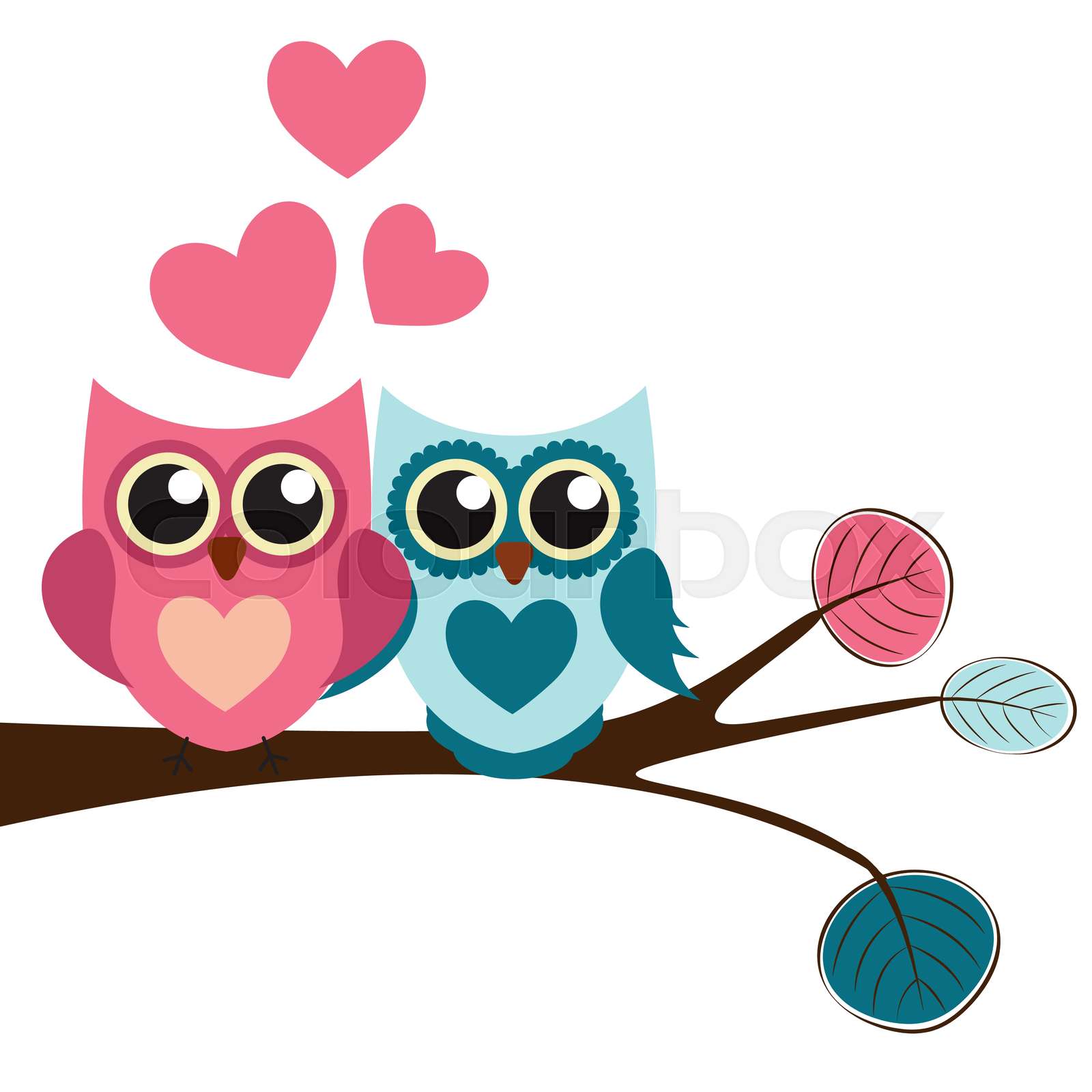 Cute Owl Pattern Background for Valentines Day with Hearts and Place ...