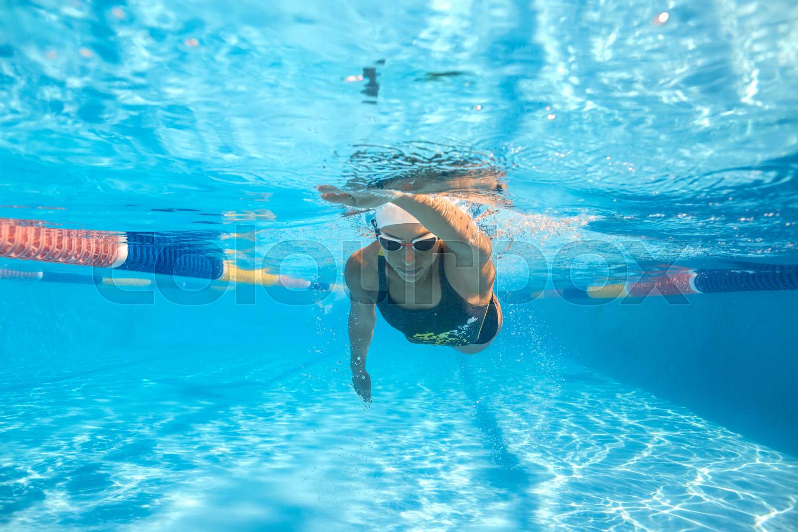 Underwater training in the pool | Stock image | Colourbox