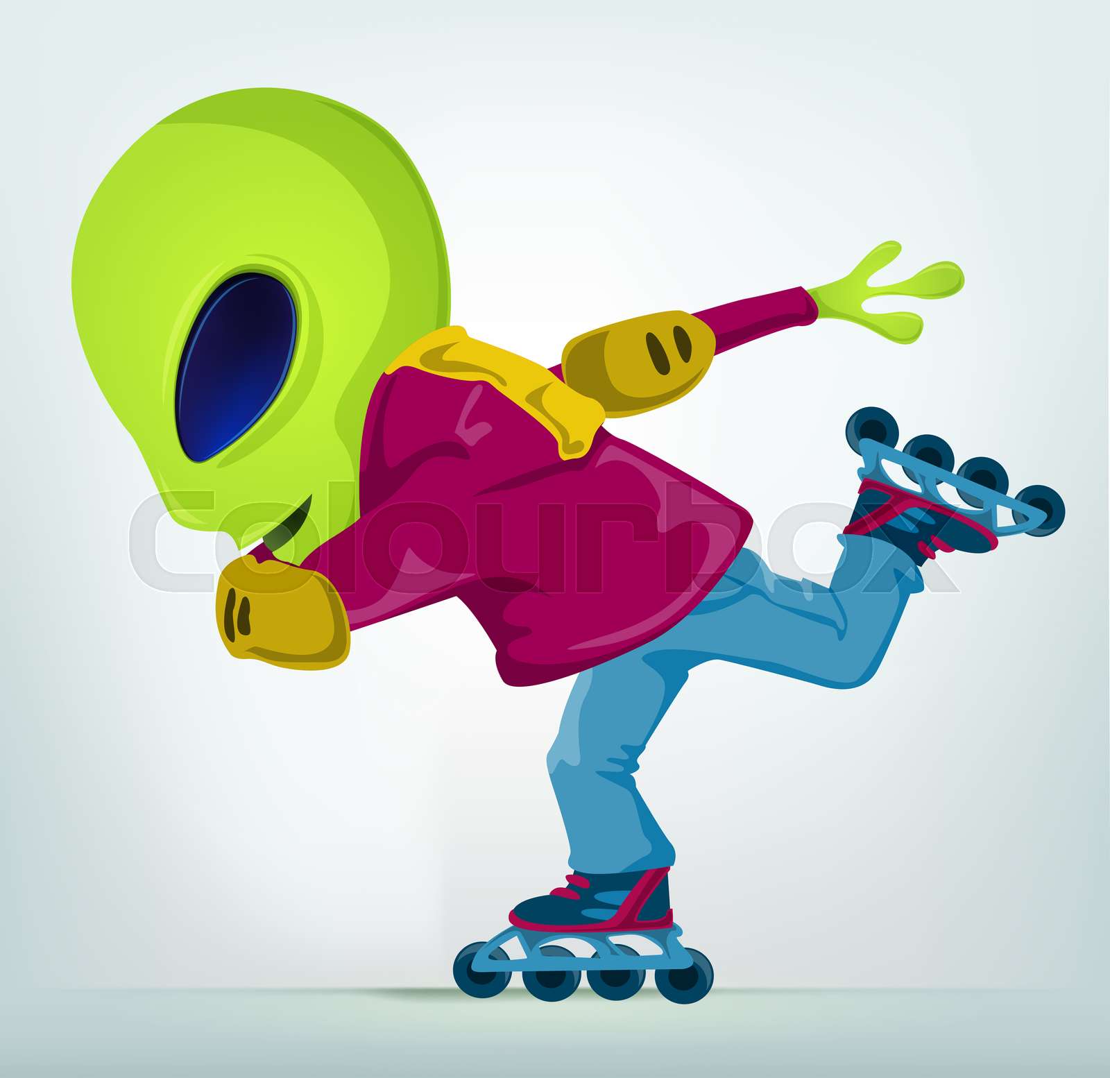 Funny Alien Cartoon Illustration | Stock image | Colourbox